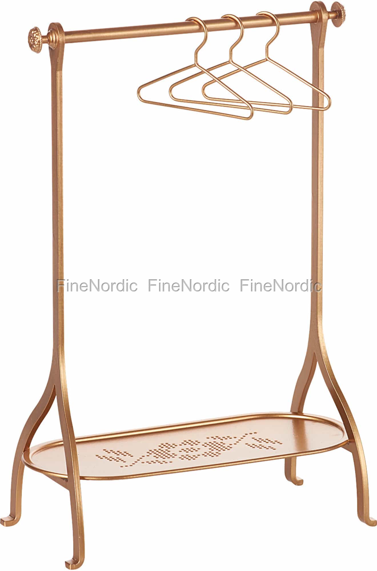 Maileg Clothes Rack Gold incl 3 Gold hangers