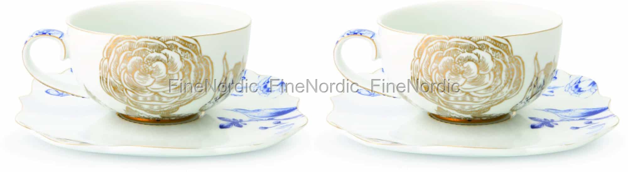 Pip Studio Royal White Tea Cups & Saucers Set of 2