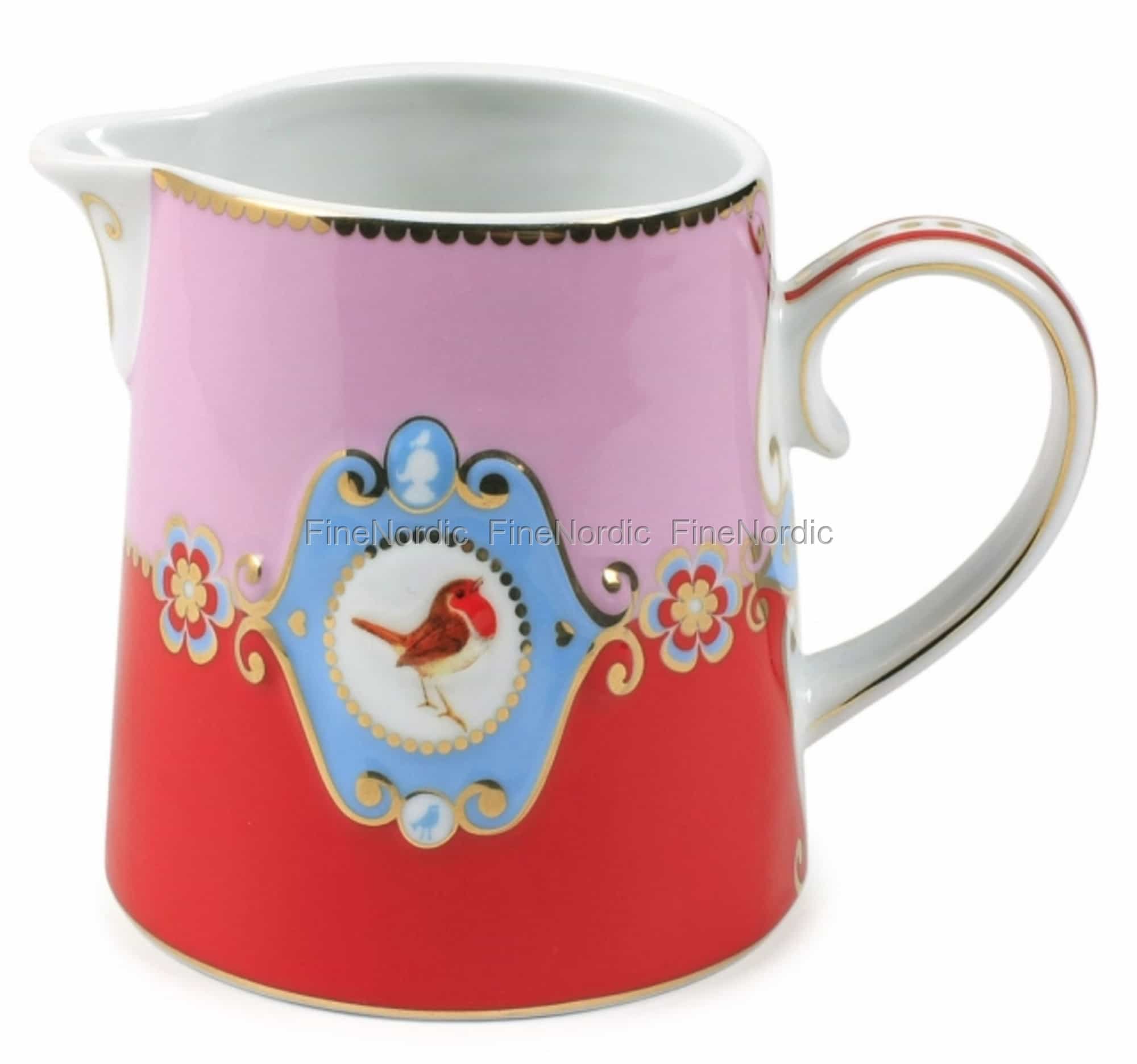 Pip Studio Jug Small Love Birds Red/Pink medallion 270 ml