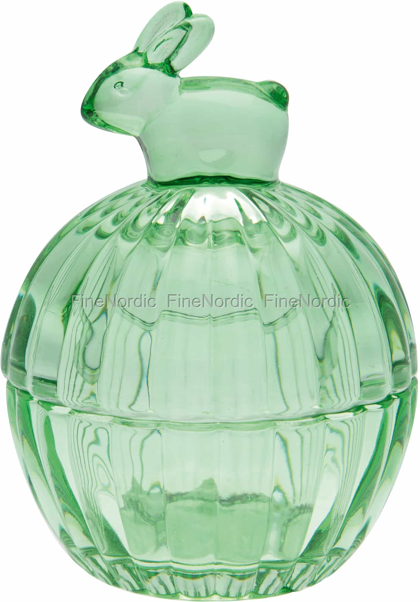 GreenGate Glass Jar Round Rabbit Green