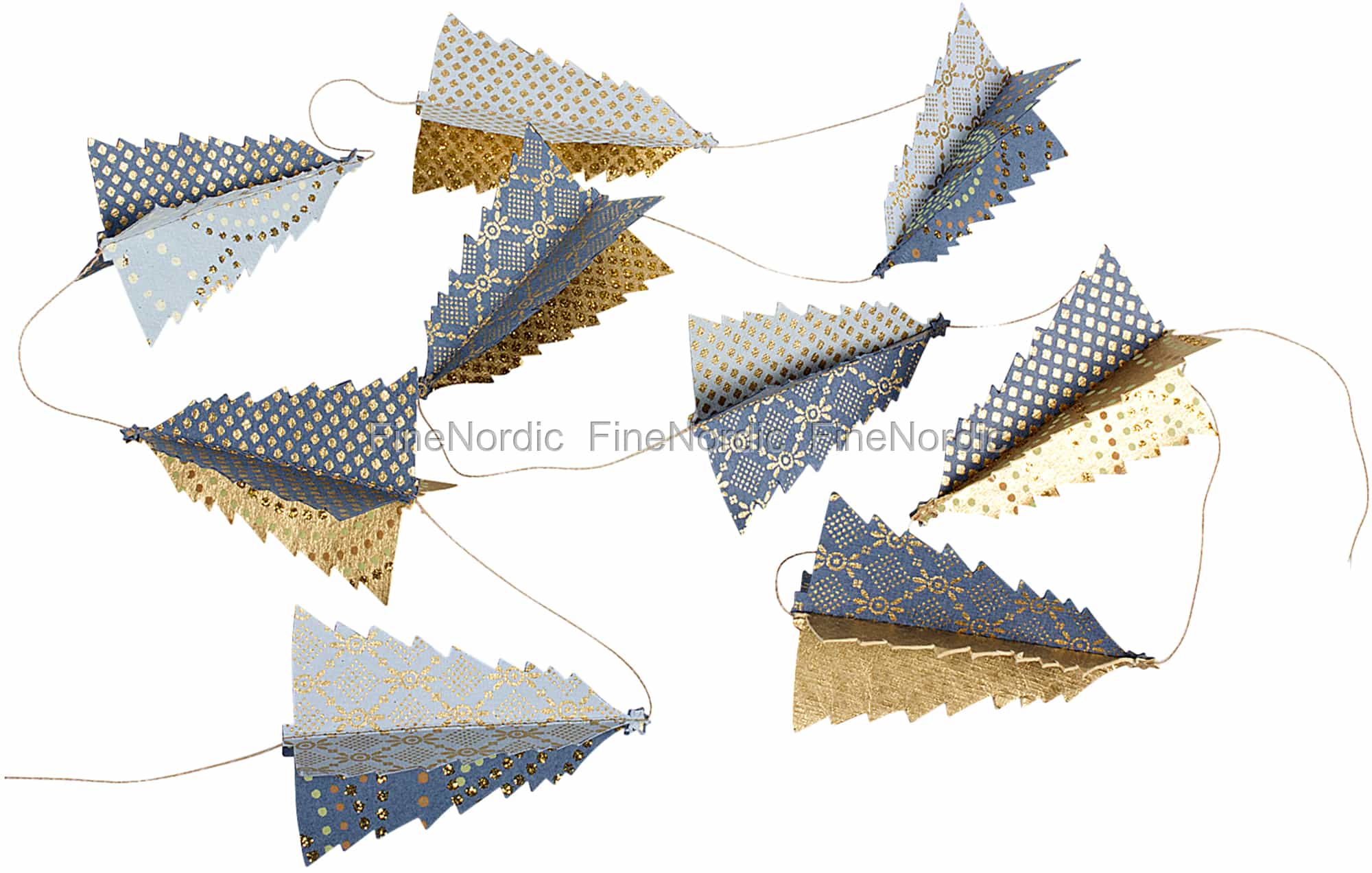 Maileg Paper Christmastrees on String Christmas Blue