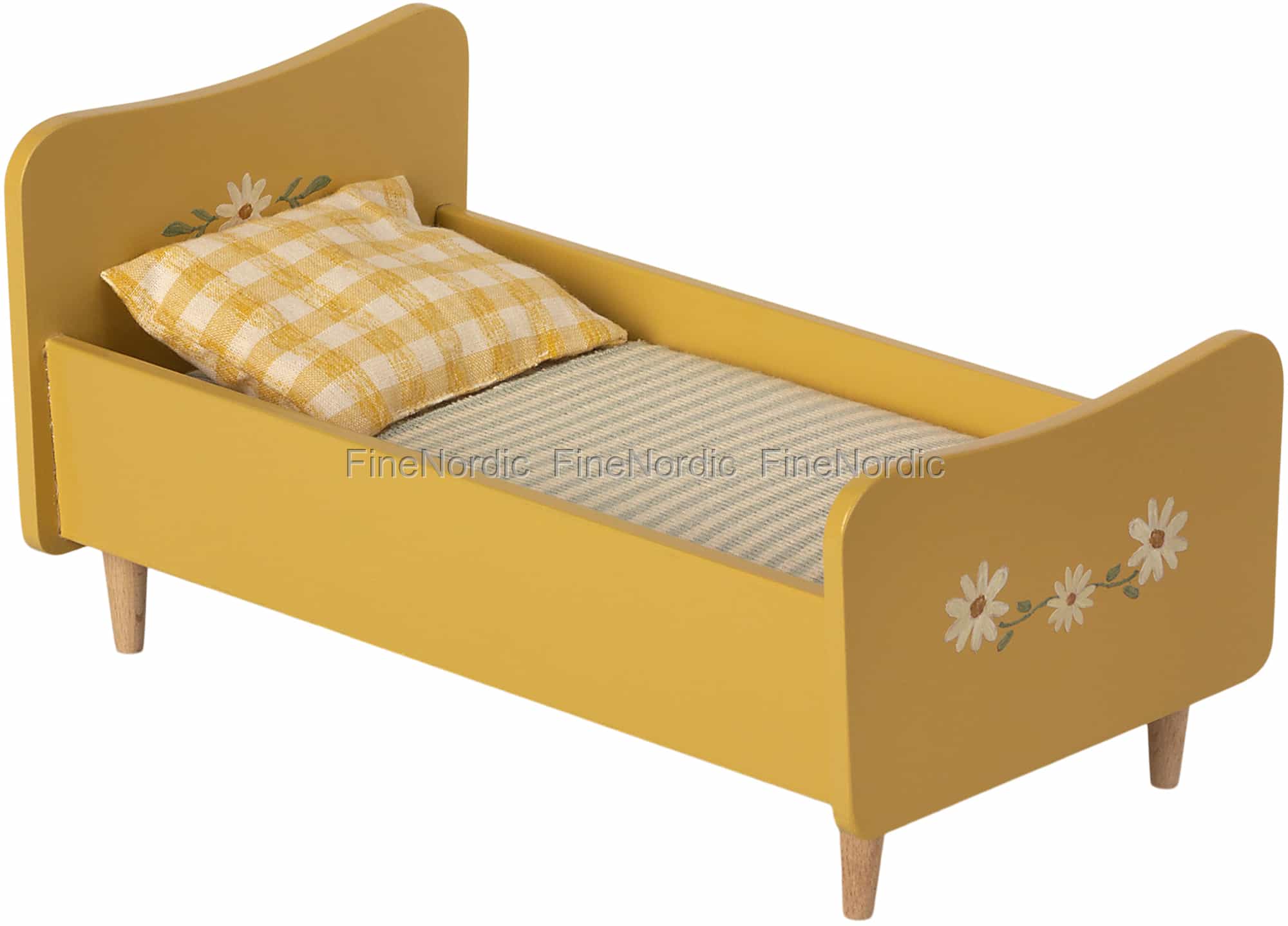 Maileg Wooden Bed Mini - Yellow