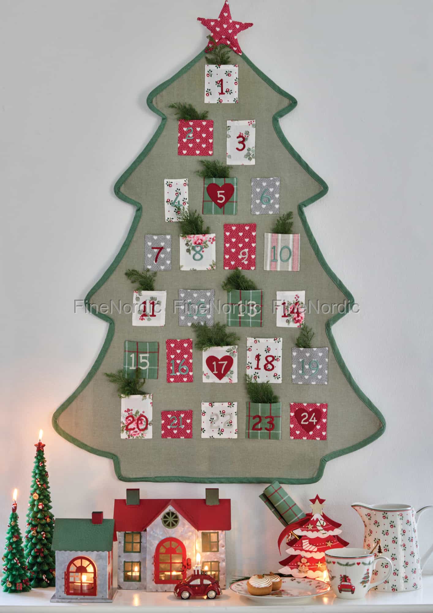 GreenGate Christmas Calendar Tree Charline White