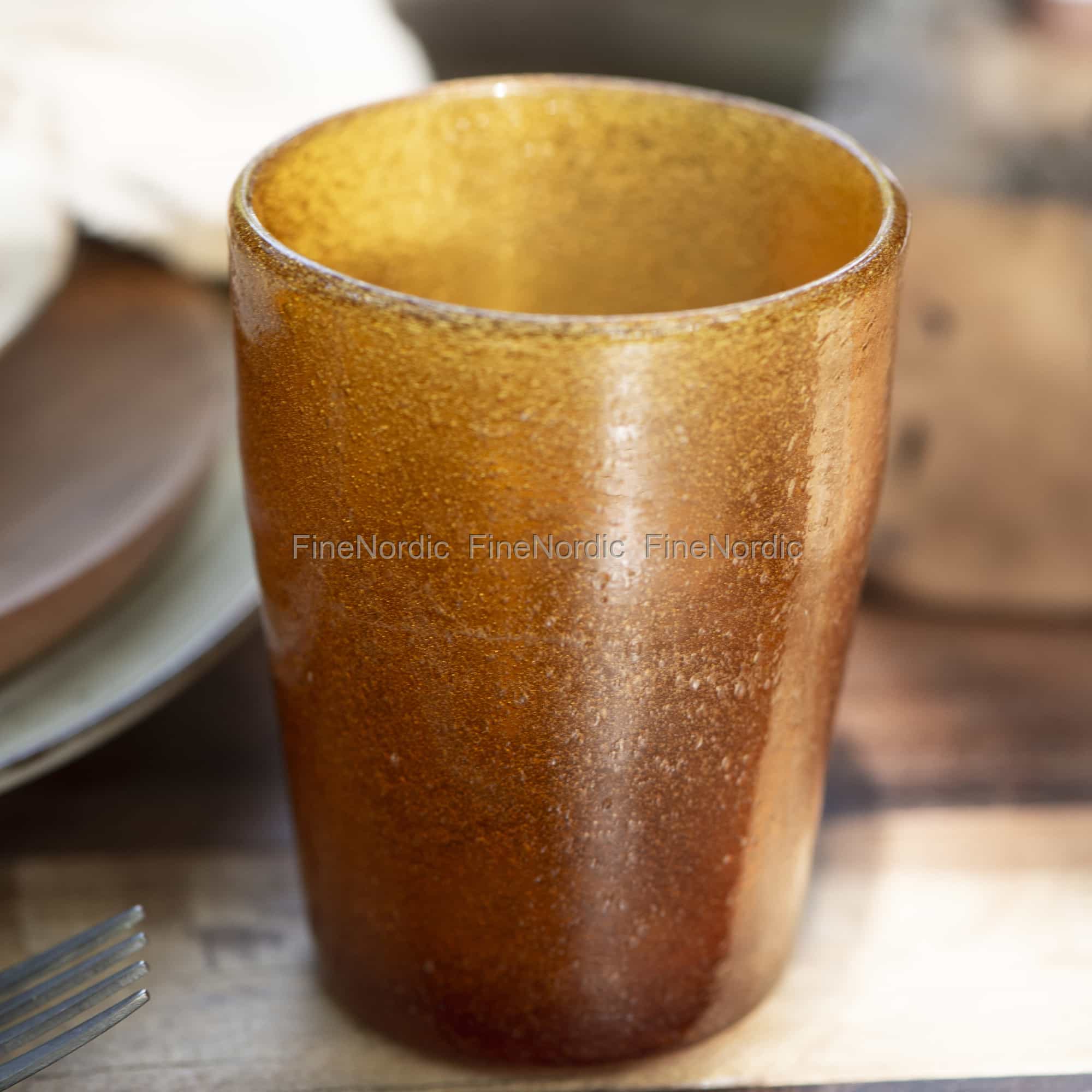 Ib Laursen Drinking Glass Mustard Colour Play Handblown (Thickness of ...