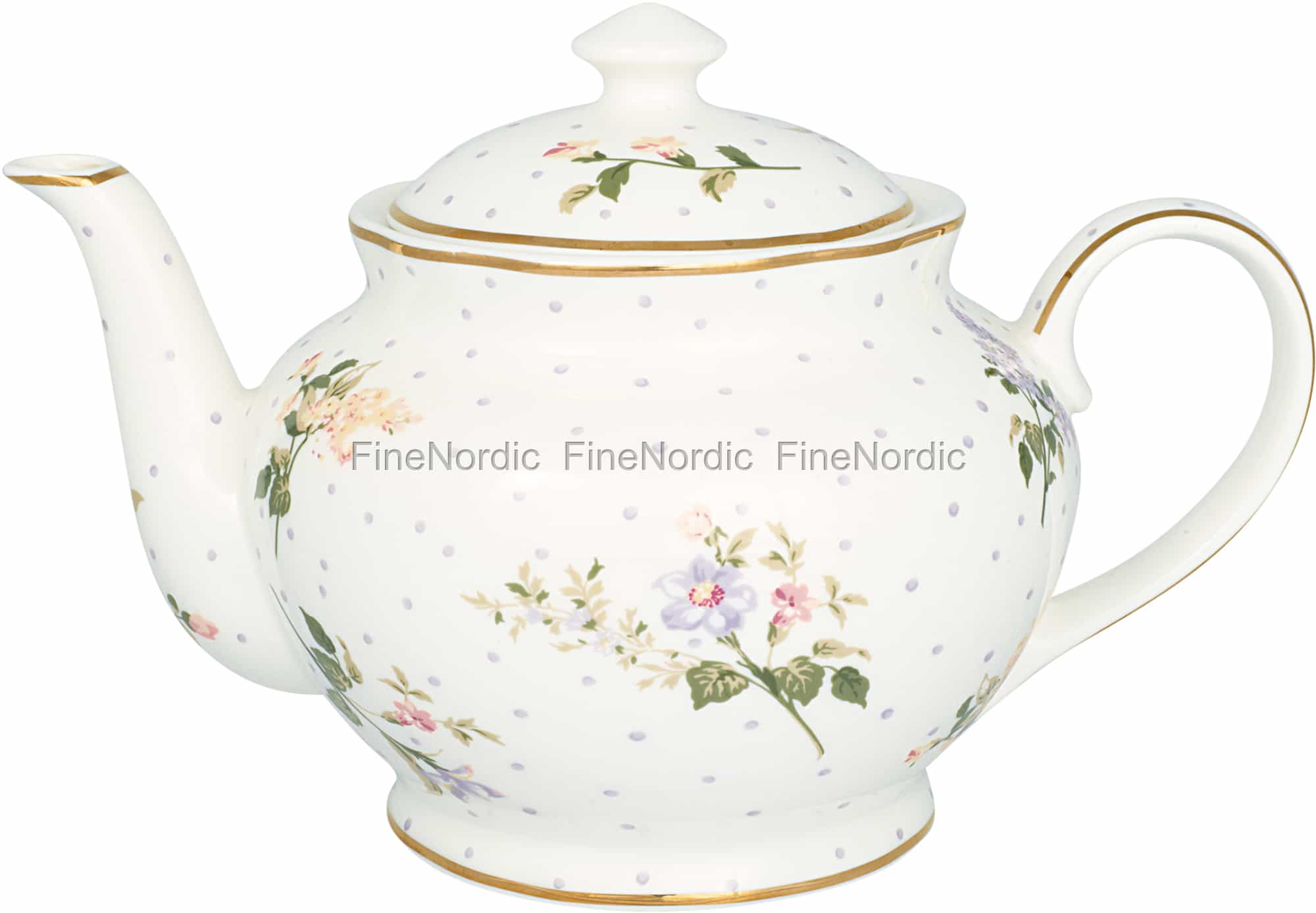 GreenGate Teapot Round Asta White