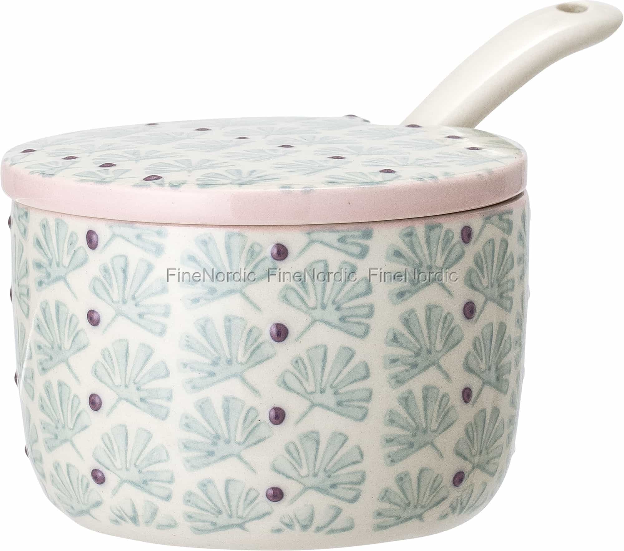 Bloomingville Maya Jar with Lid & Spoon Green Stoneware