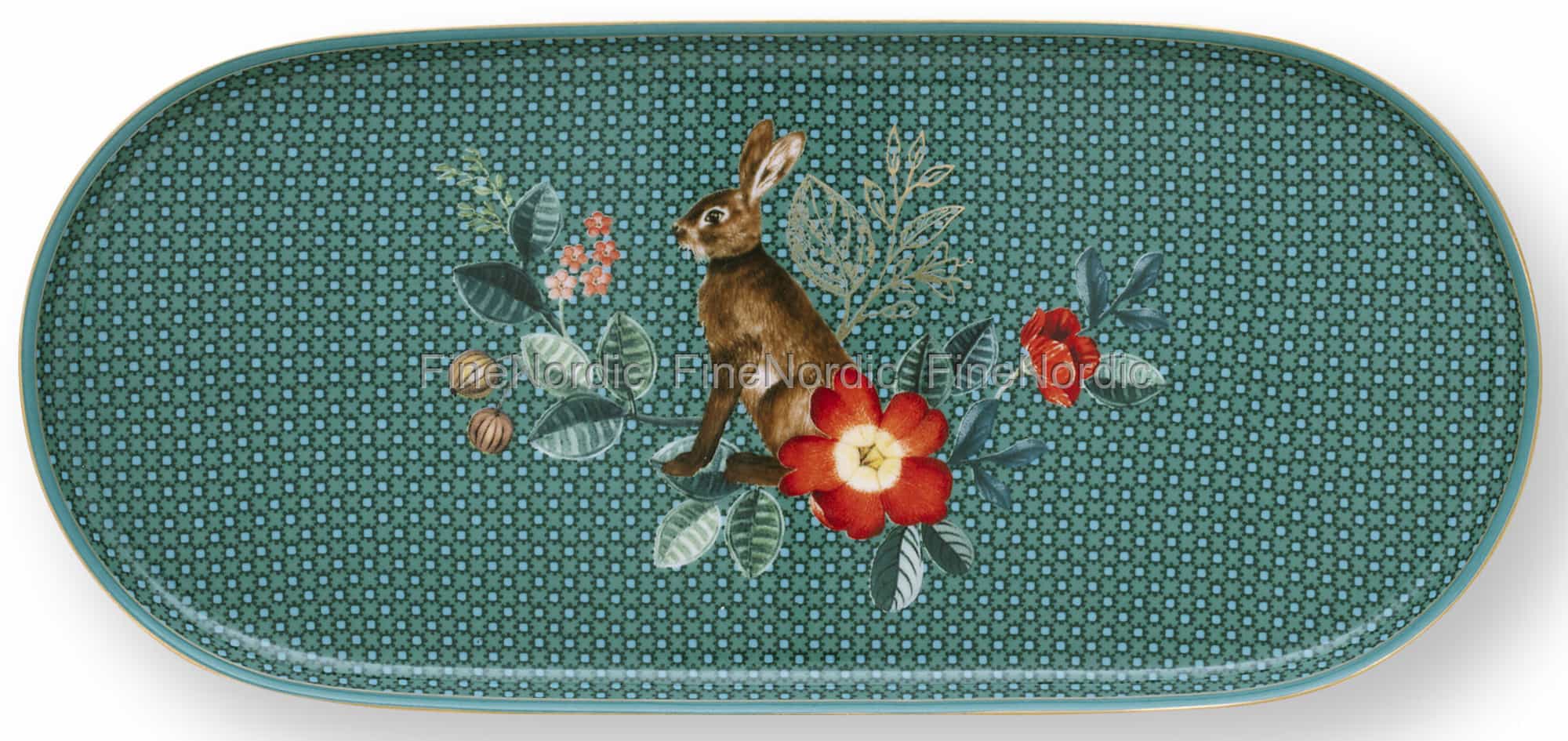 Pip Studio Plate Sugar & Creamer Winter Wonderland Rabbit Green 25 x 12 cm