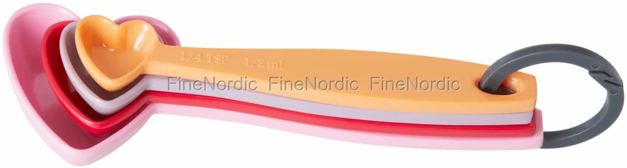 Rice Melamine Measuring Spoons - Heart Shaped - Set of 4