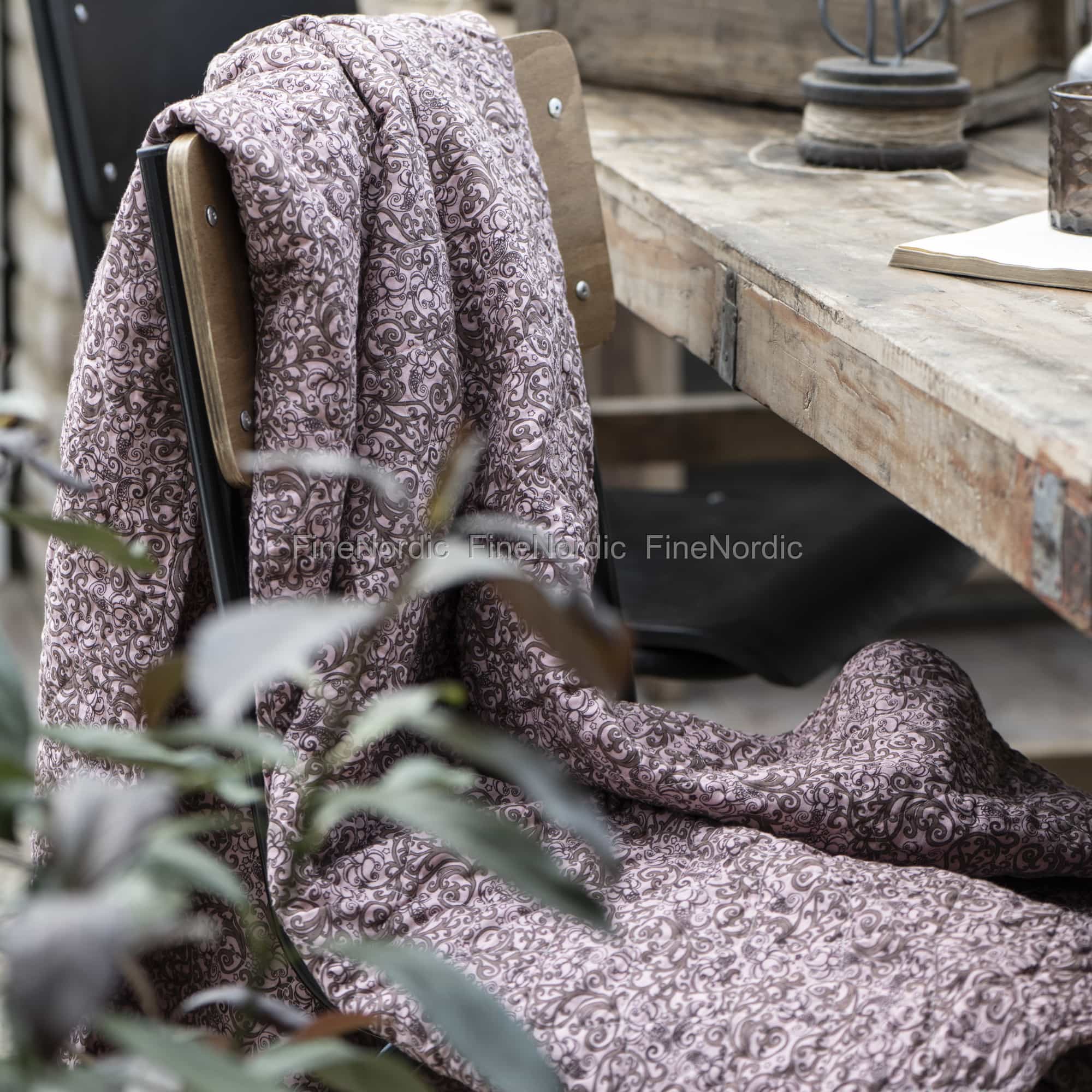 Ib Laursen Quilt Bordeaux with Pattern in Deep Red Tones 130 x 180 cm