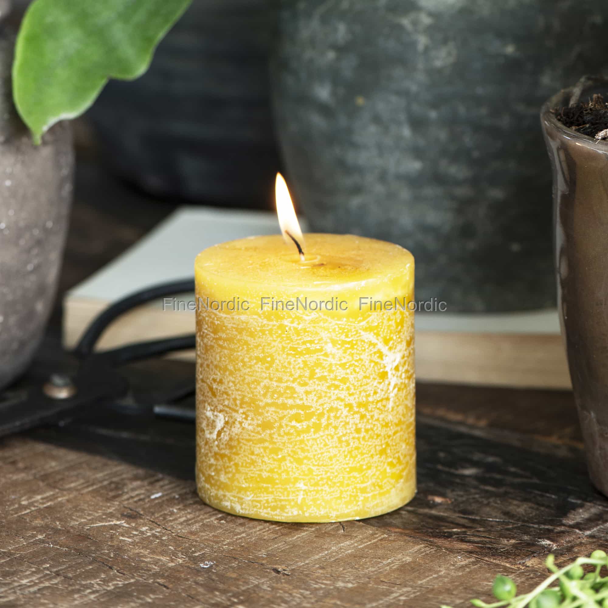Ib Laursen Rustic Candle Mustard 7.5 x 7 cm
