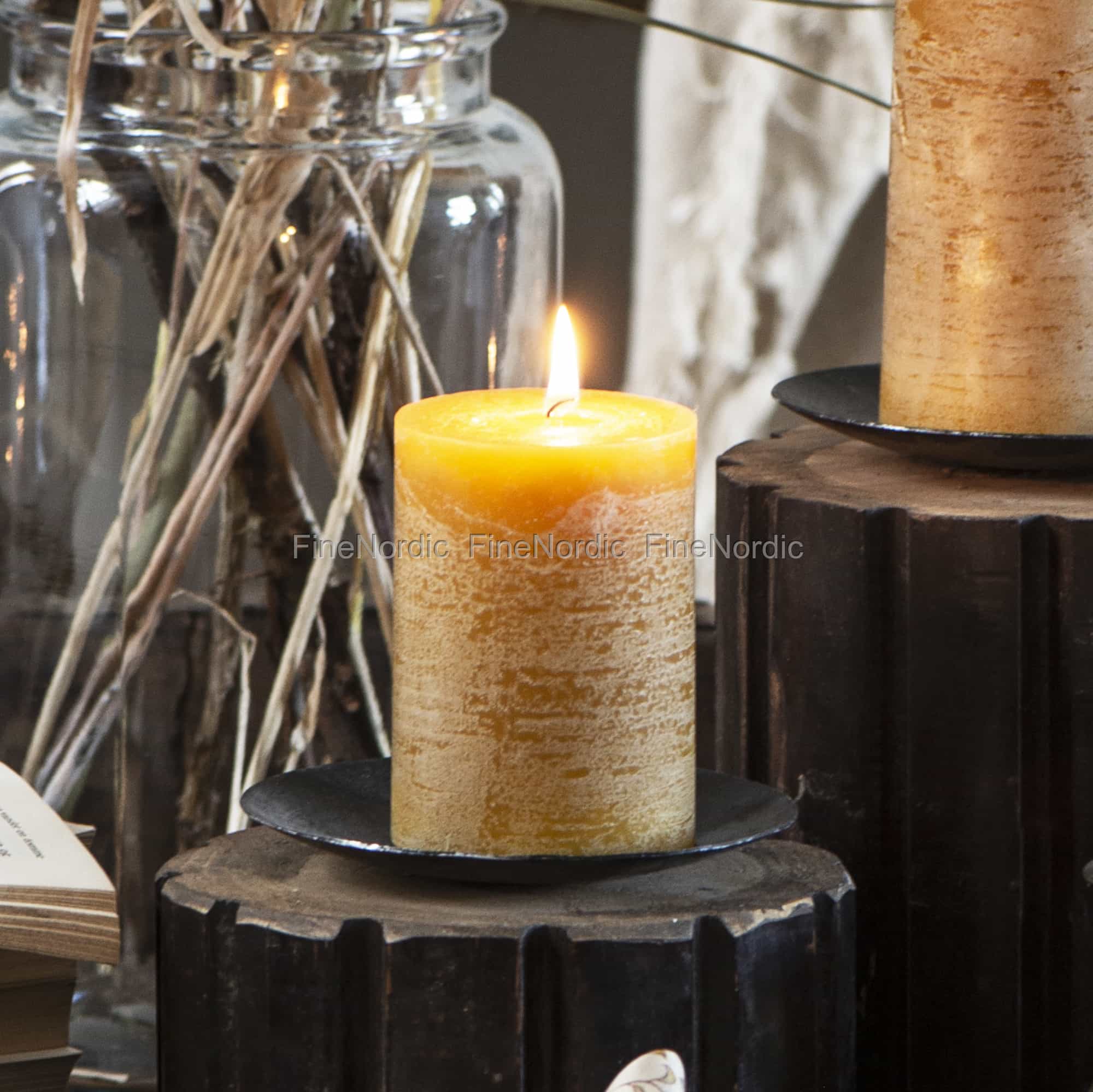 Ib Laursen Rustic Candle Mustard 10 x 7 cm