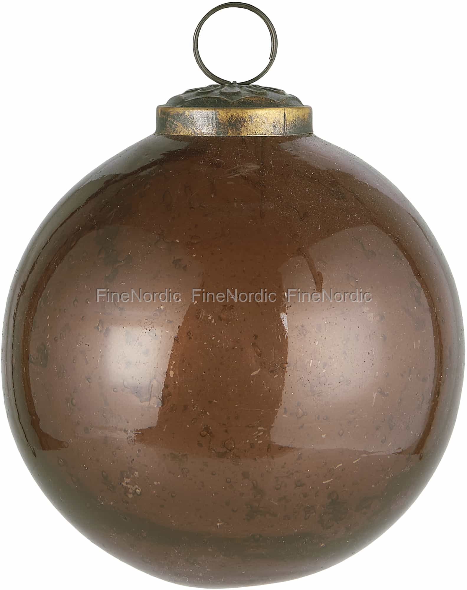 Ib Laursen Christmas Bauble Pebbled Glass Mocca Large
