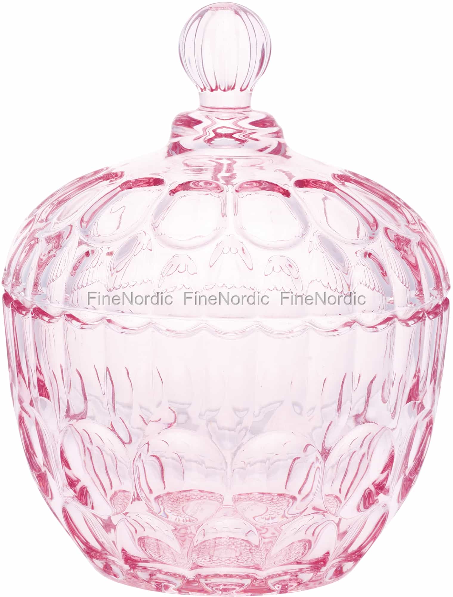 GreenGate Glass Jar Pale Pink Round with Lid