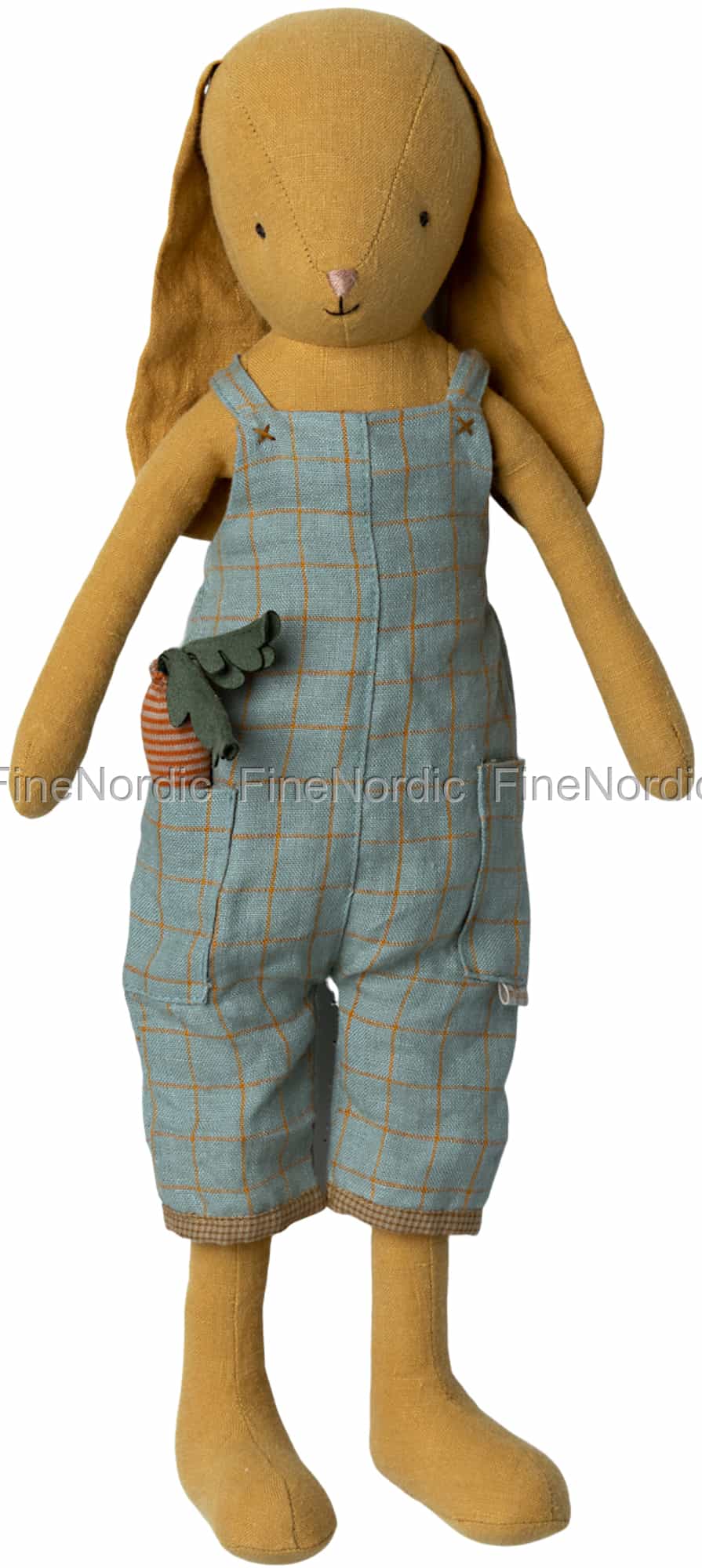 Maileg Bunny Size 3 Dusty Yellow in Overall