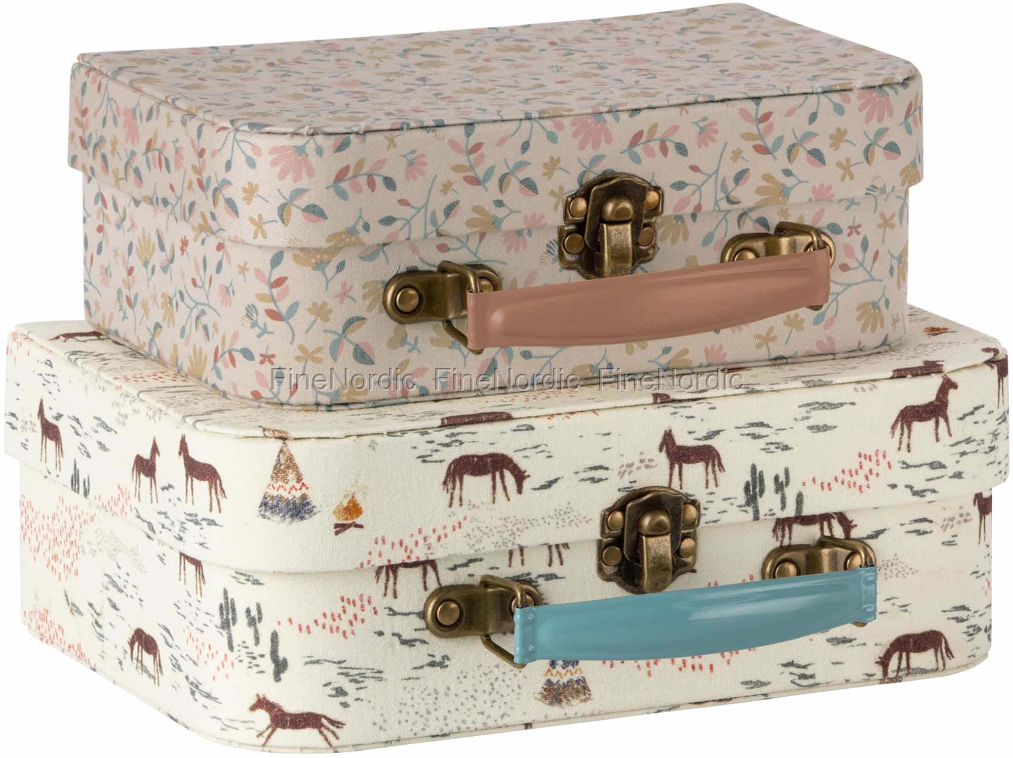 Maileg Suitcases Fabric-covered Set of 2 - Chevaux Heureux