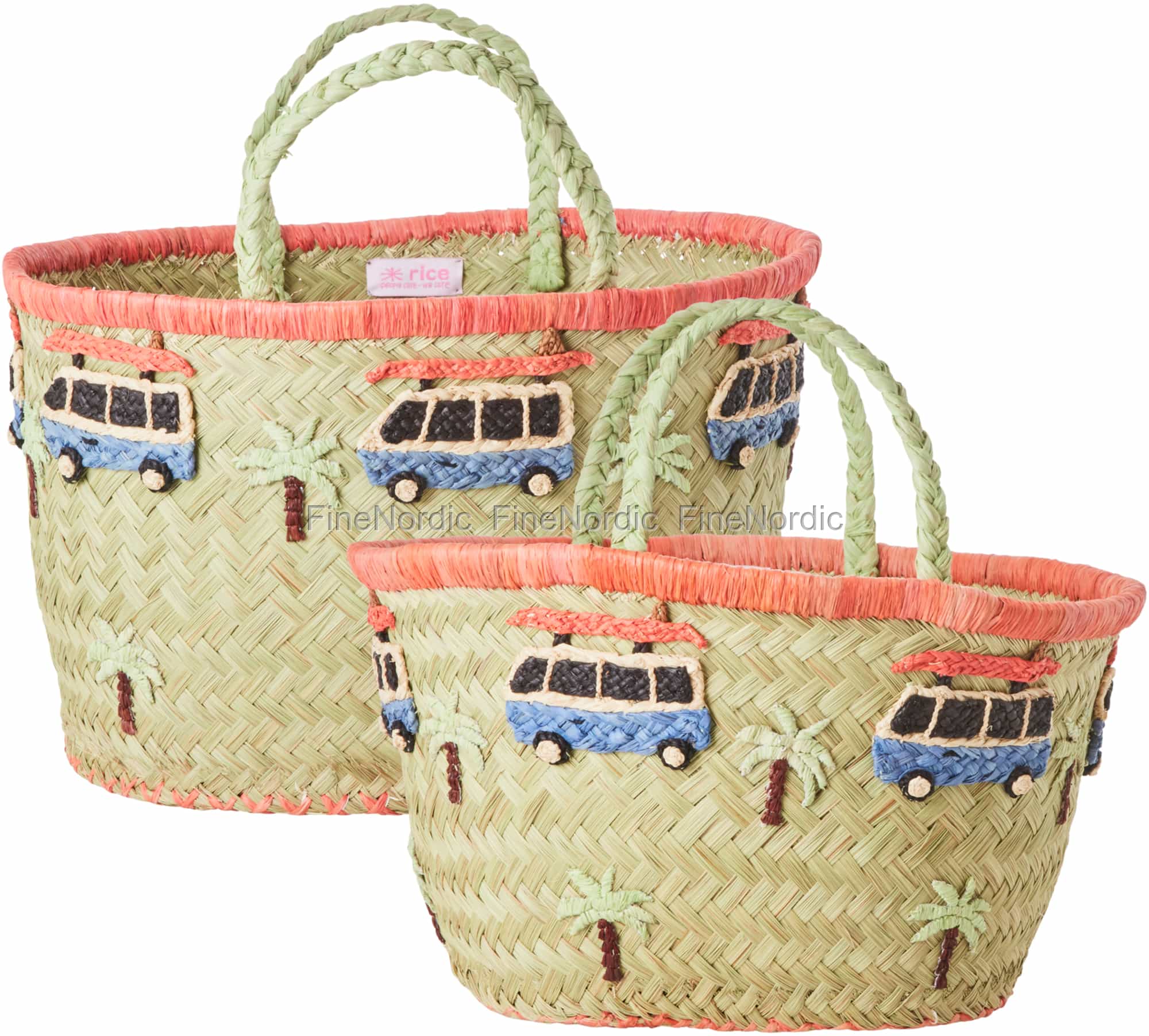 Rice Raffia Storage Baskets - Car Details - Set of 2