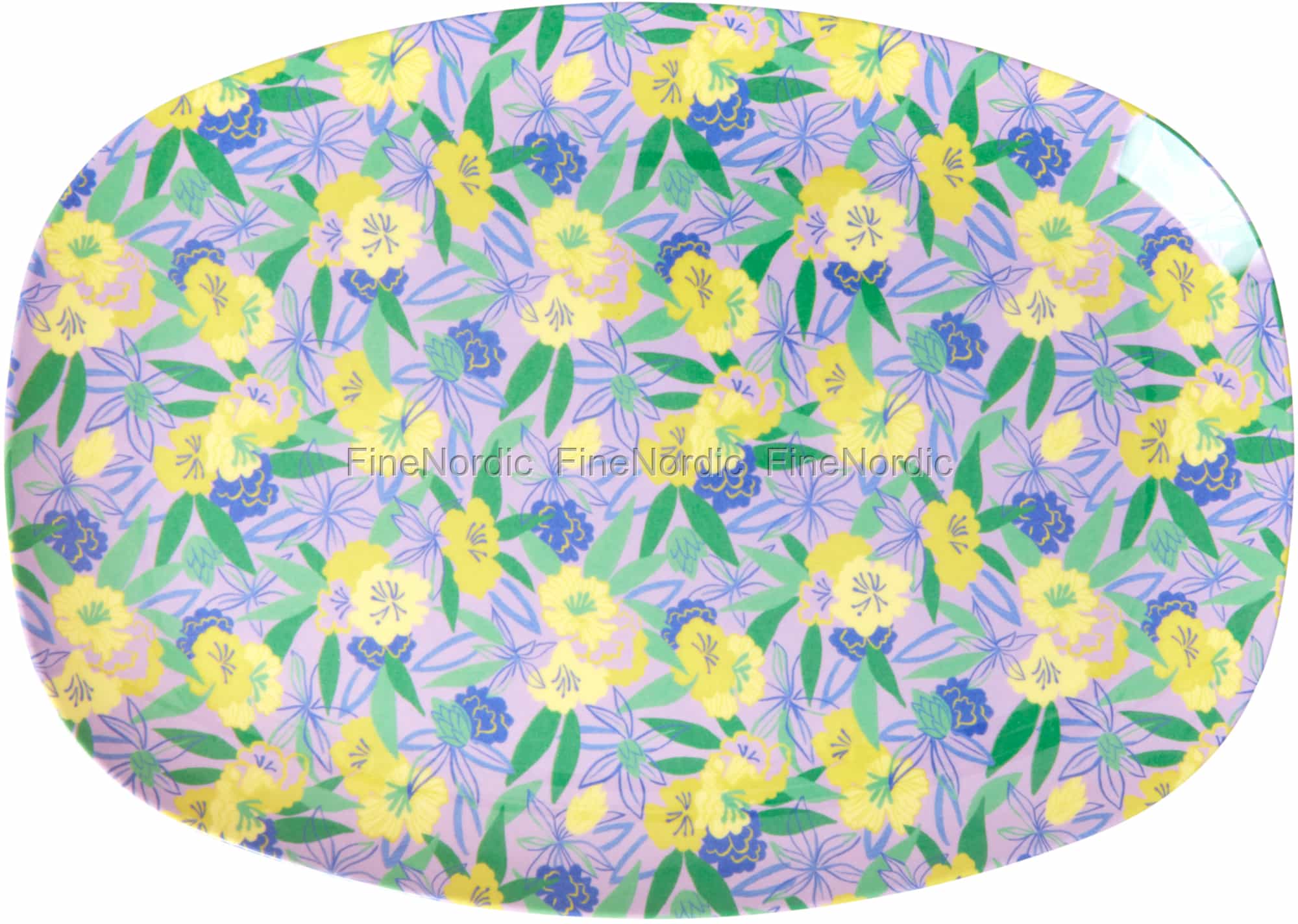 Rice Melamine Plate - Rectangular - Fancy Pansy