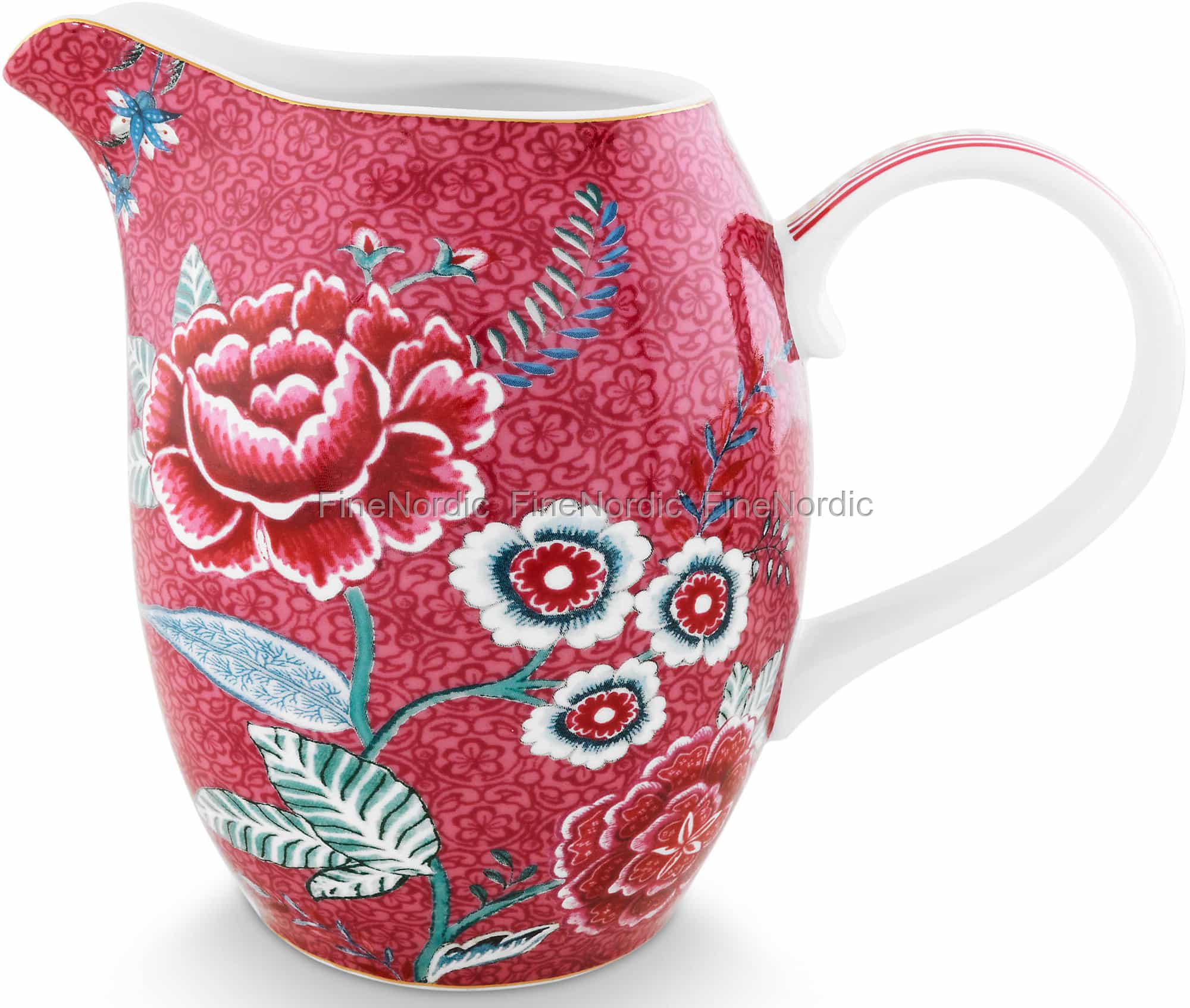 Pip Studio Jug Large Flower Festival Dark Pink 950 ml