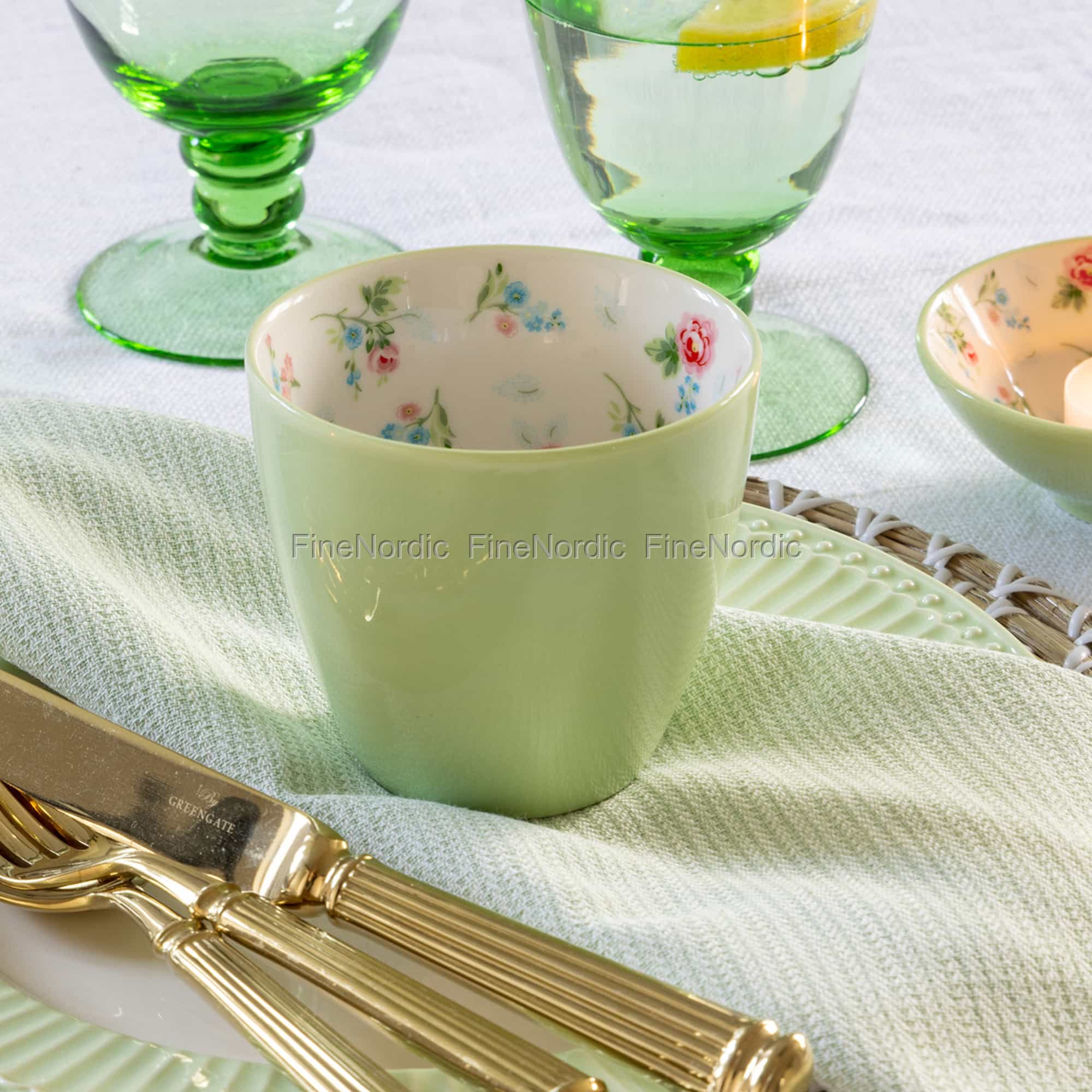 GreenGate Latte Cup Pale Green Alma Petit Inside