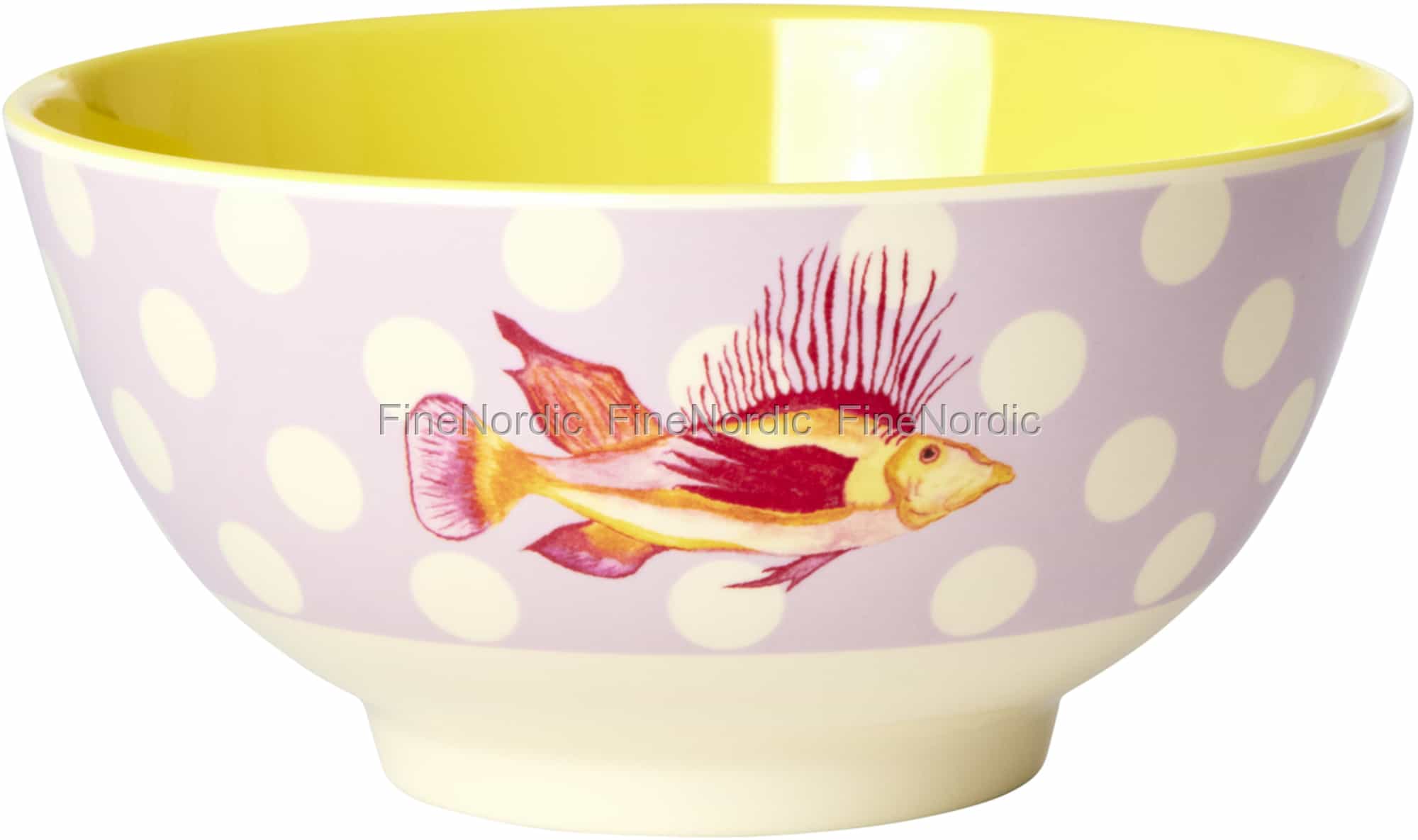Rice Melamine Bowl - Fish - Lavender - Medium