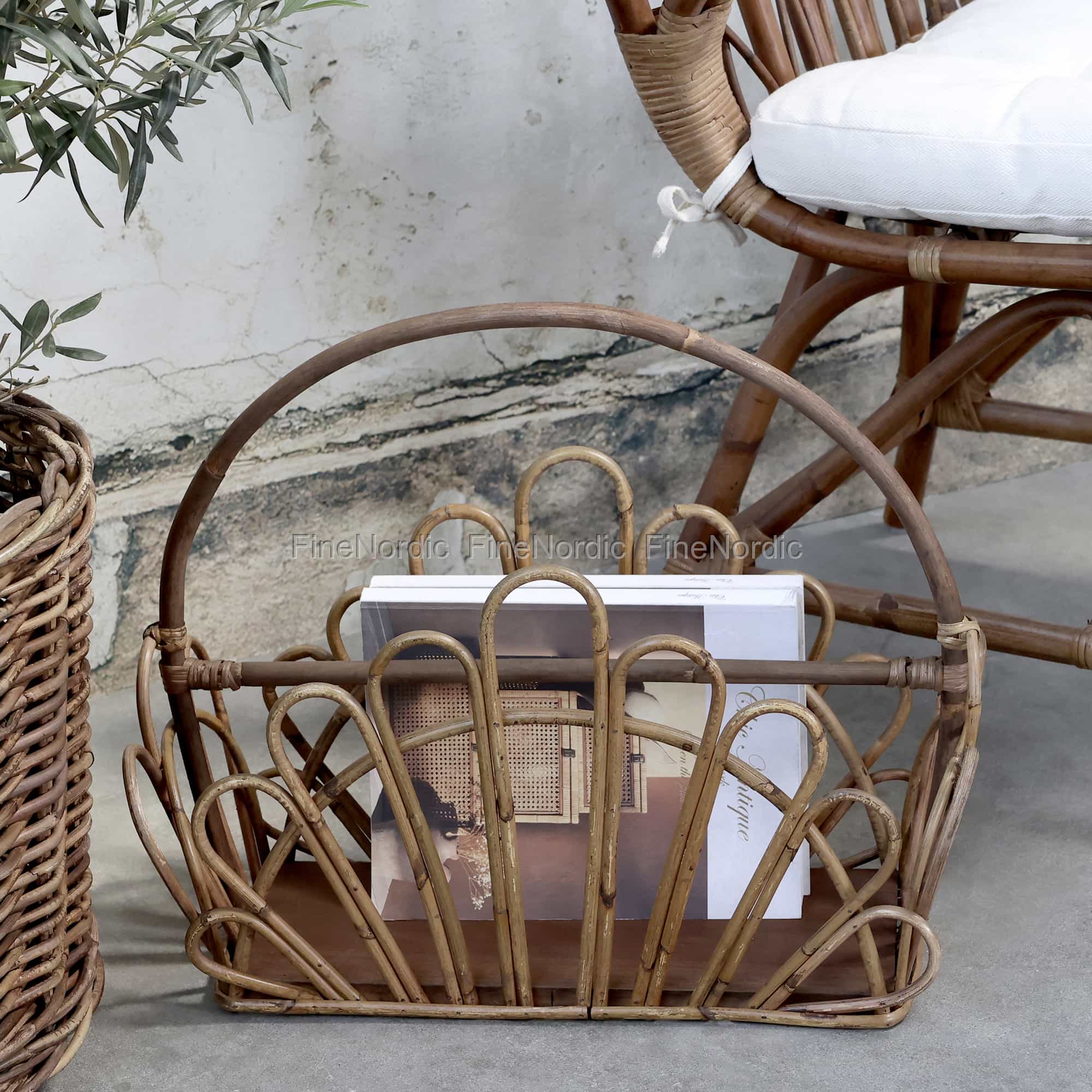 Chic Antique Magazine Rack Rattan