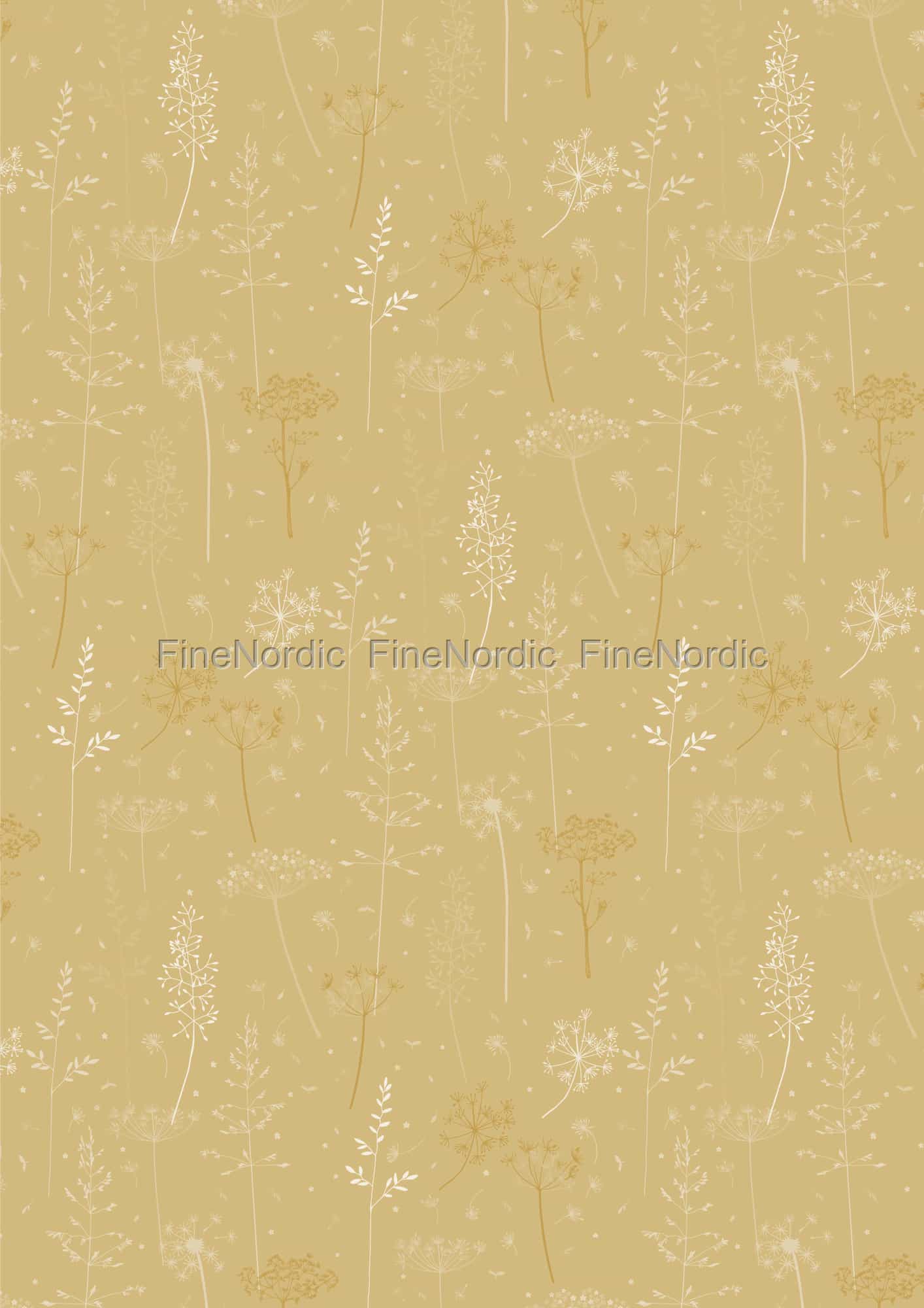 Ib Laursen Gift Wrapping Paper Mustard Grass and Umbels 5 m