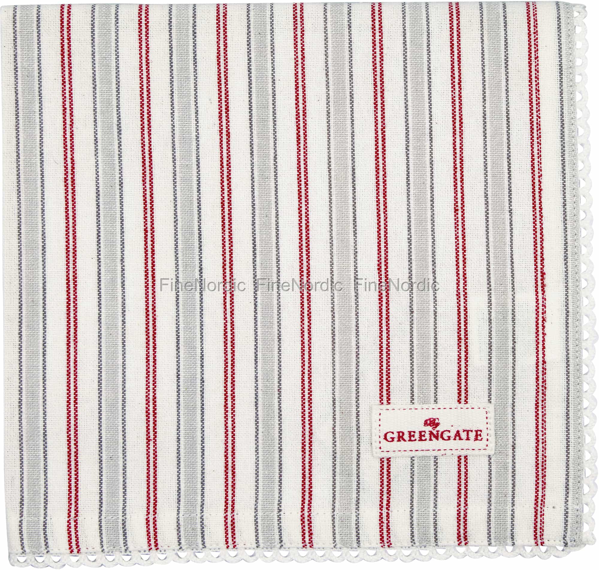 GreenGate Cloth Napkin with Lace Cara Red