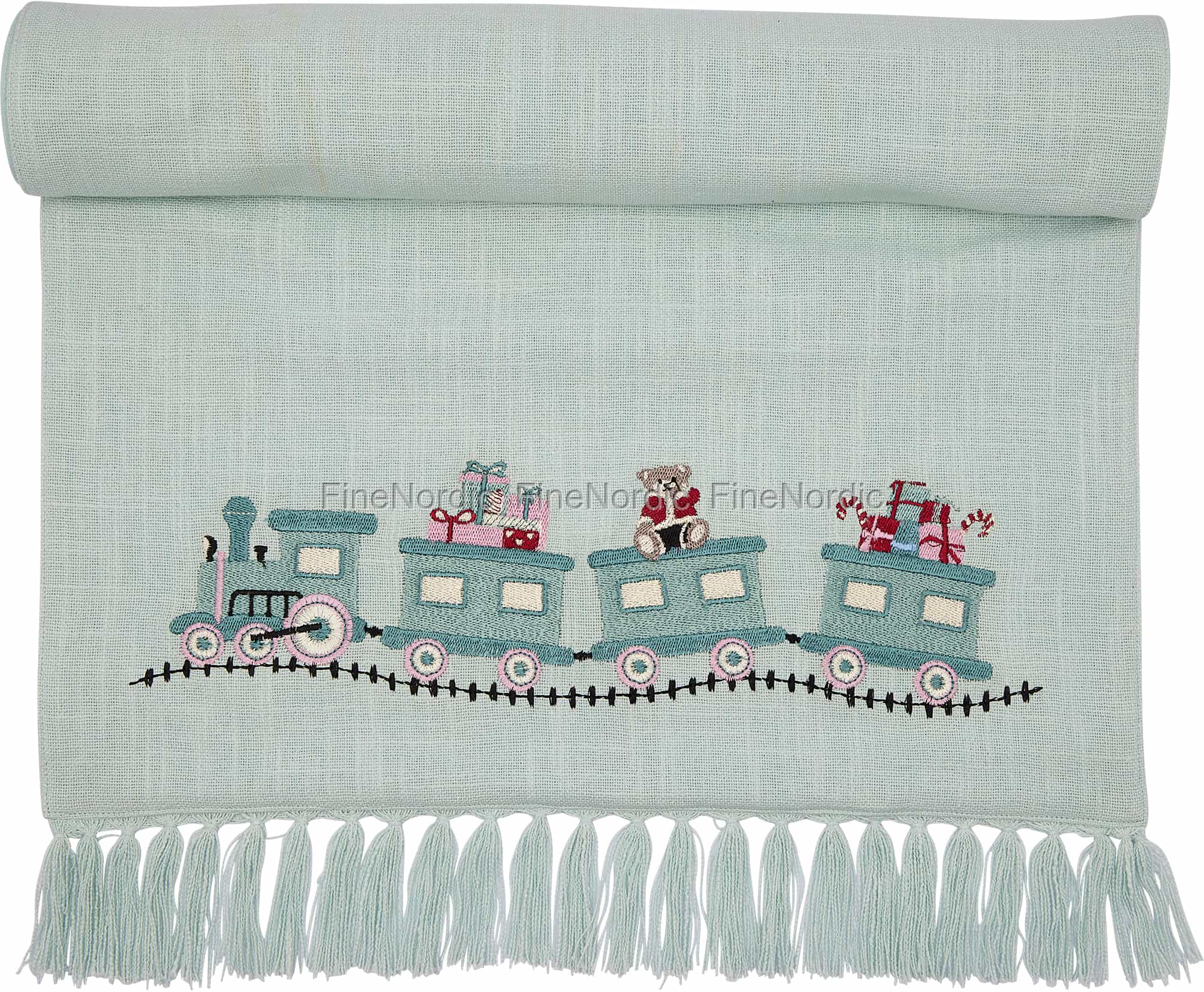 GreenGate Table Runner Train Mint