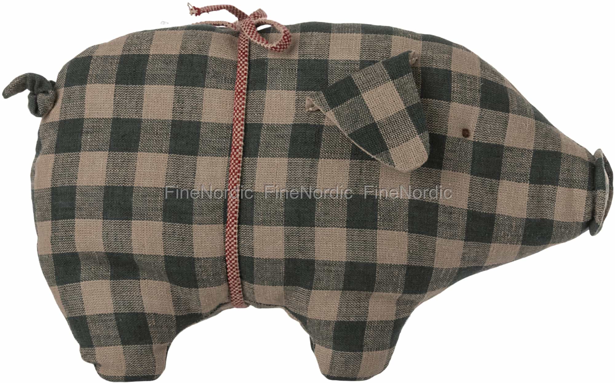 Maileg Pig Small - Green Checkered