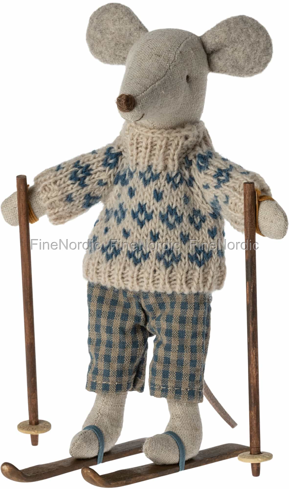 Maileg Winter Mouse with Ski Set Dad
