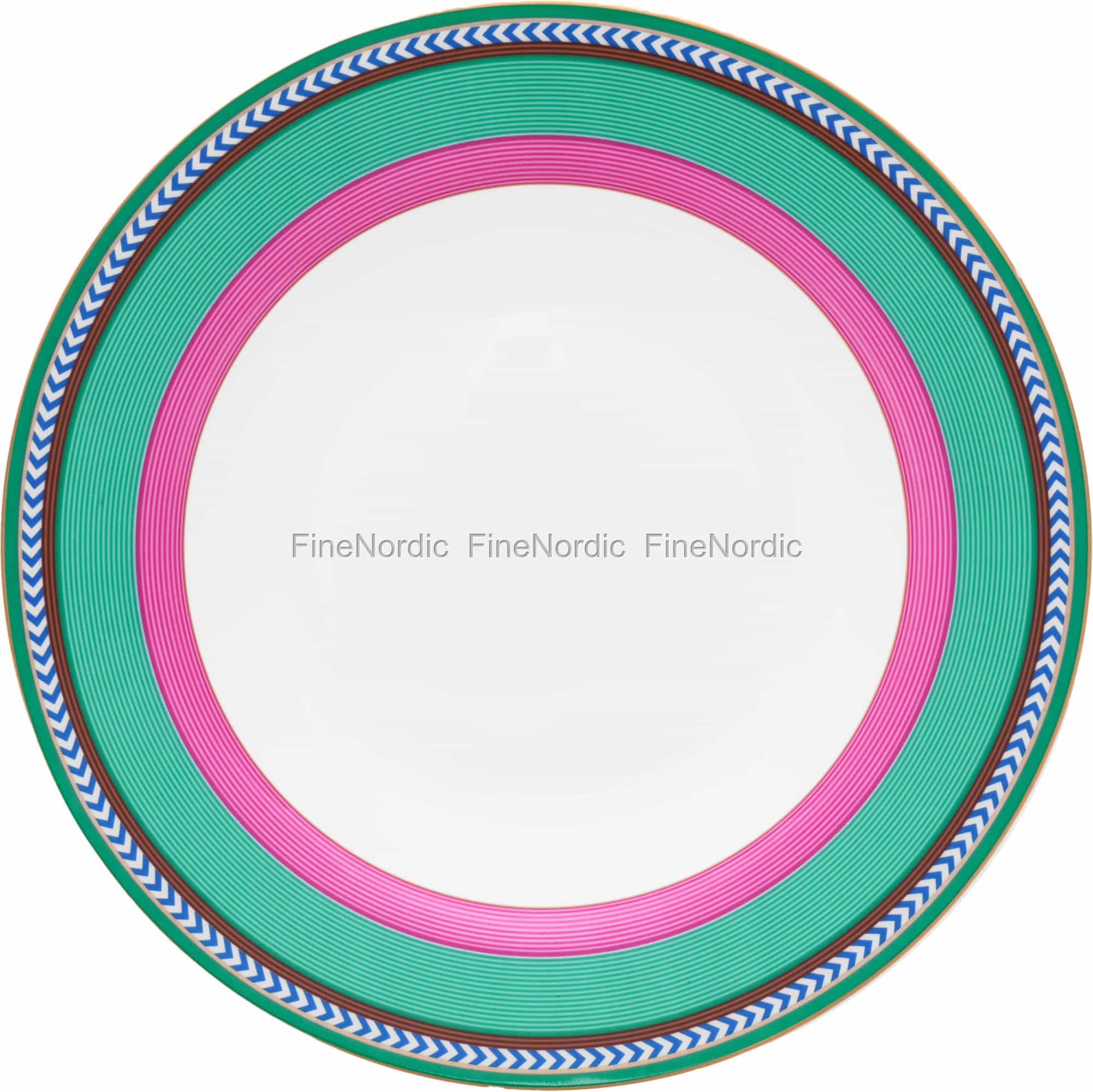 Pip Studio Deep Plate Chique Stripes Pink-Green 23.5 cm