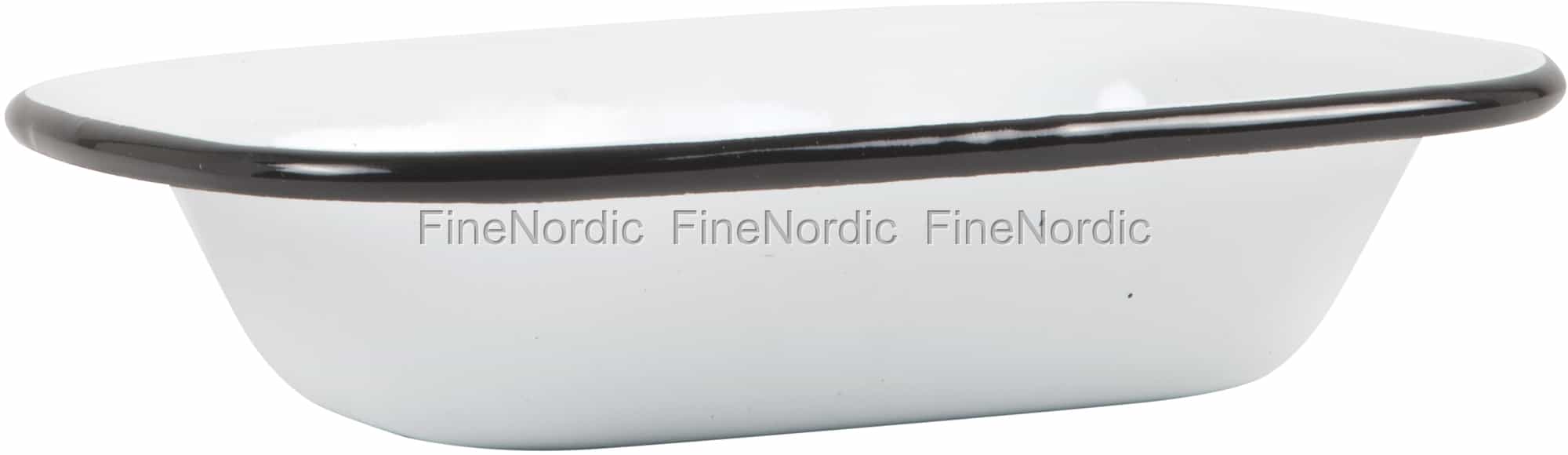 Ib Laursen Soap Dish Enamel White with Black Edge