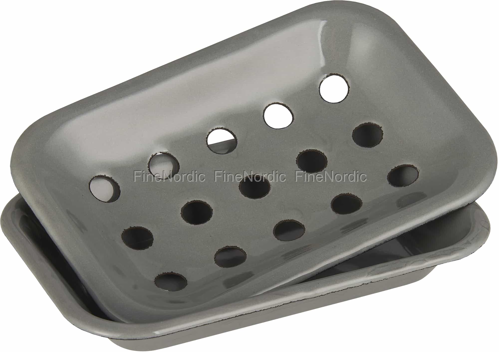 Ib Laursen Soap Dish 2 Parts Enamel Grey