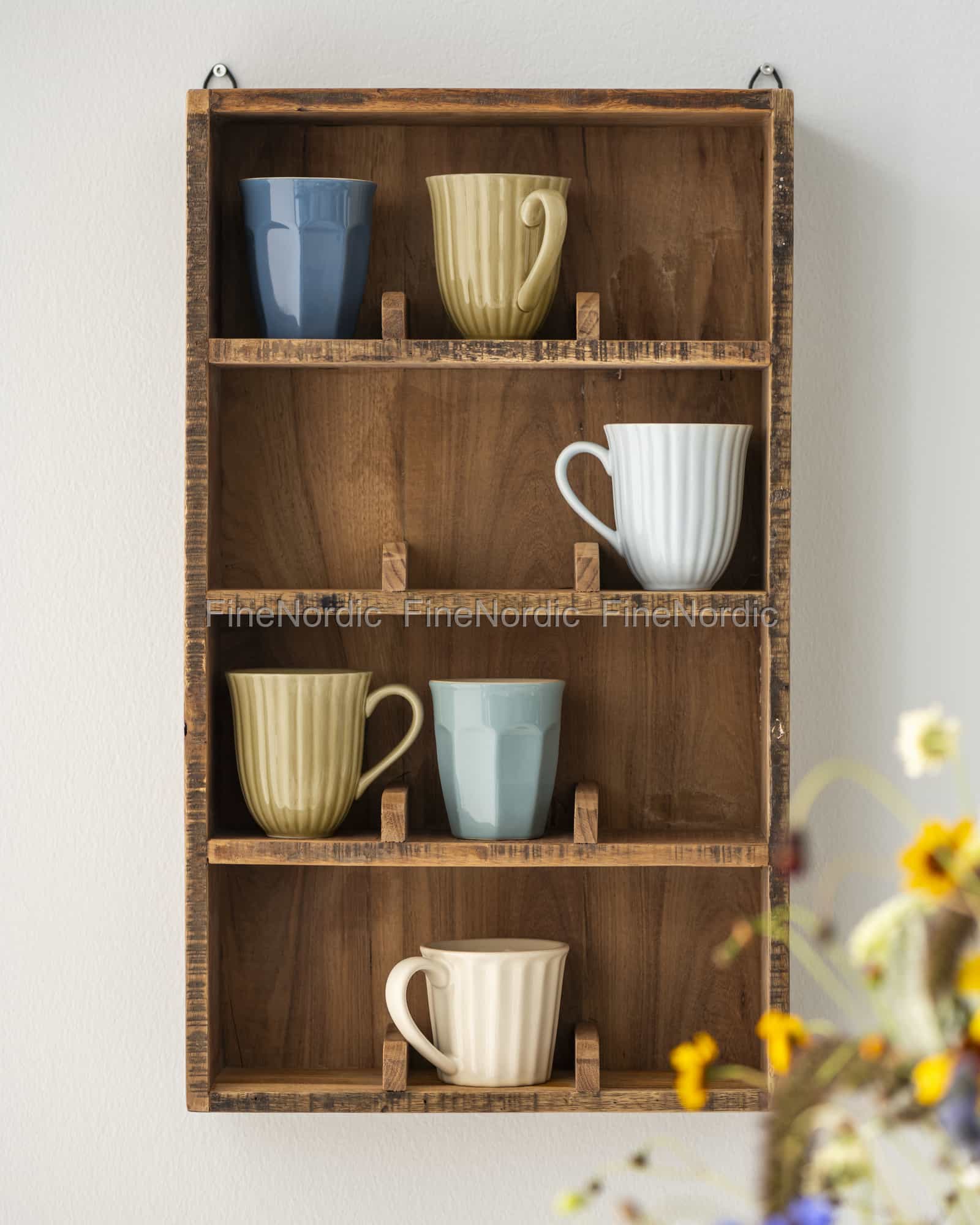 Ib Laursen Wall Shelf with 4 Shelves with Dividers 12 Rooms Unique