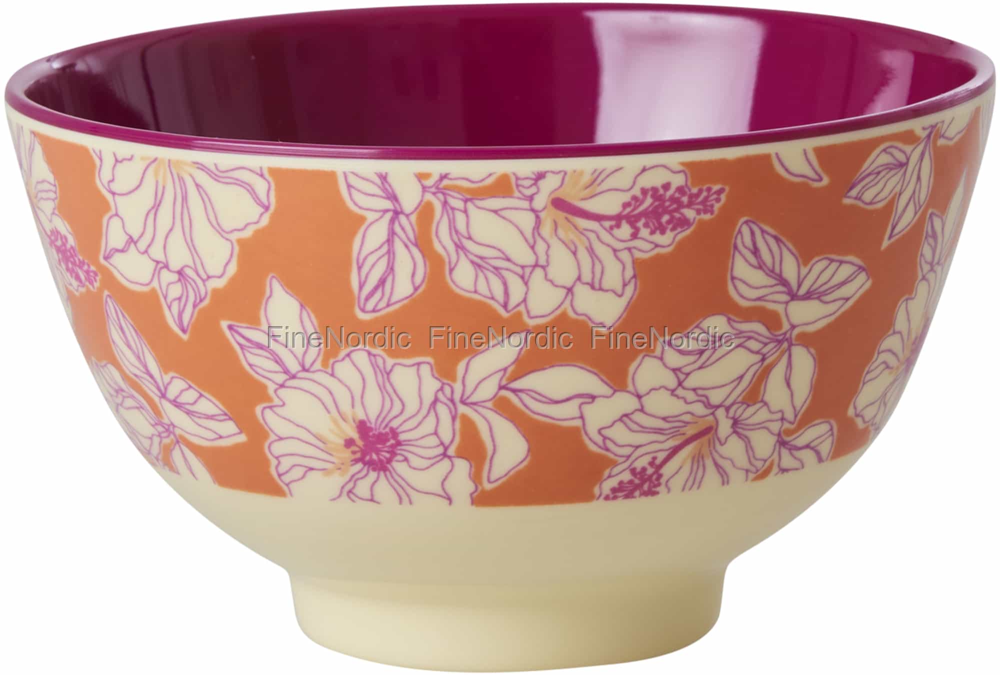 Rice Melamine Bowl - Faded Hibiscus - Small
