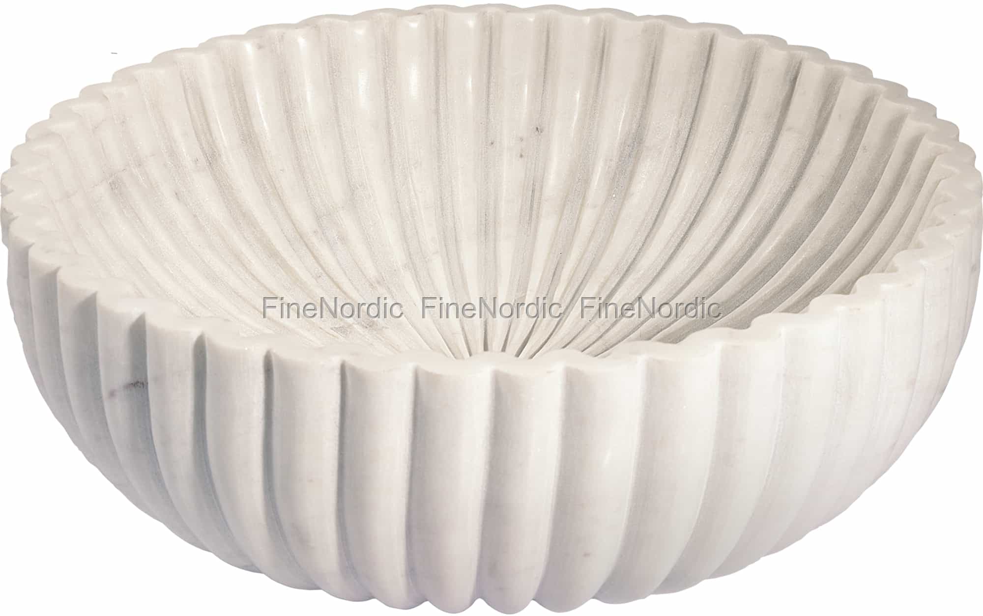 GreenGate Marble Bowl White Round Large