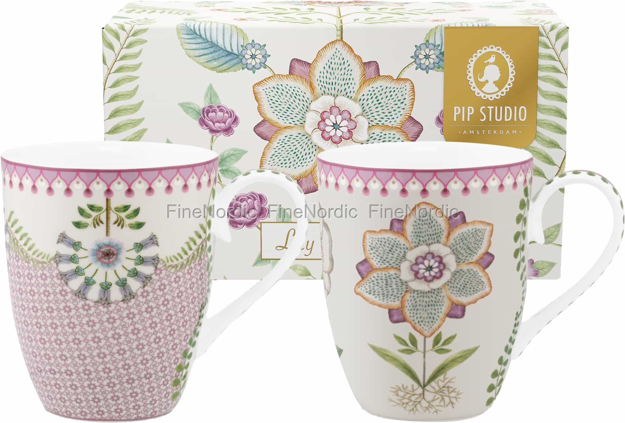 Pip Studio Mugs Large Lily & Lotus Set of 2 in Gift Box