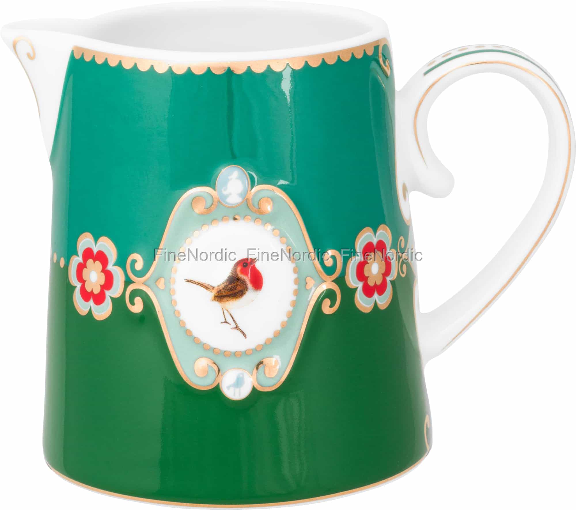 Pip Studio Jug Small Love Birds Medallion Emerald-Green 270 ml