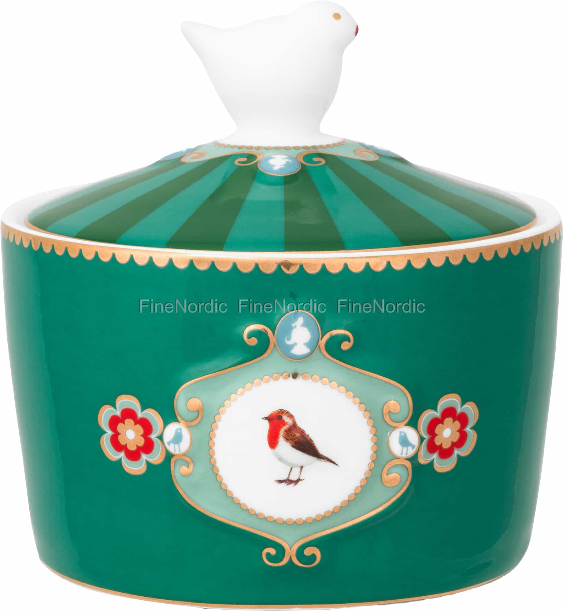 Pip Studio Sugar Bowl Love Birds Medallion Emerald-Green