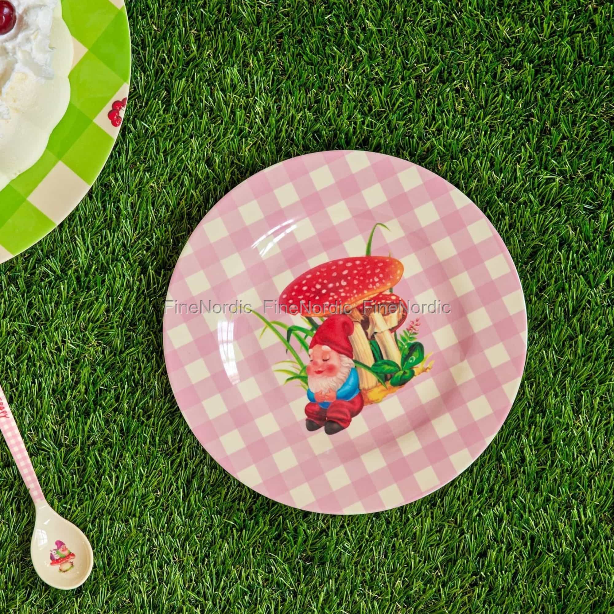Rice Melamine Plate - Soft Pink - "Love Therapy Gnome"