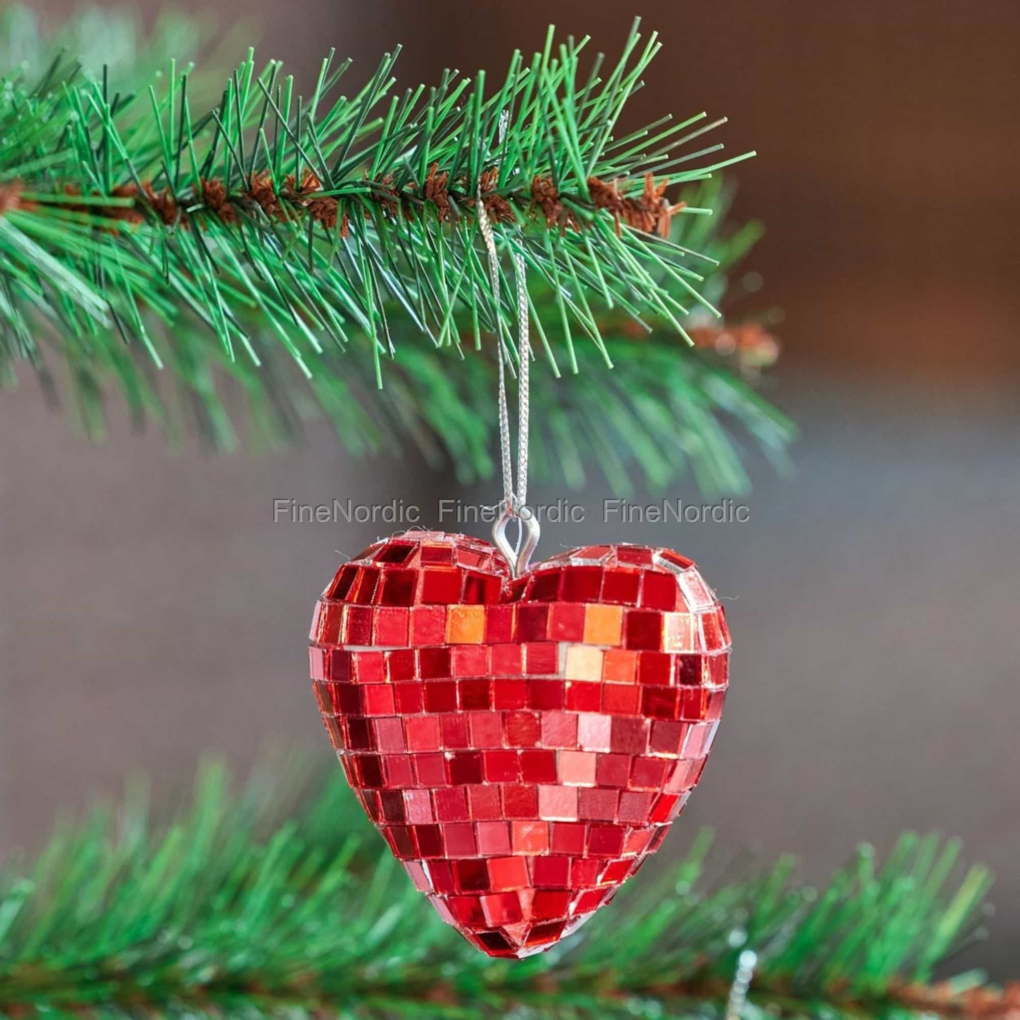 Rice Disco Ball - Heart Shaped - Red - Small