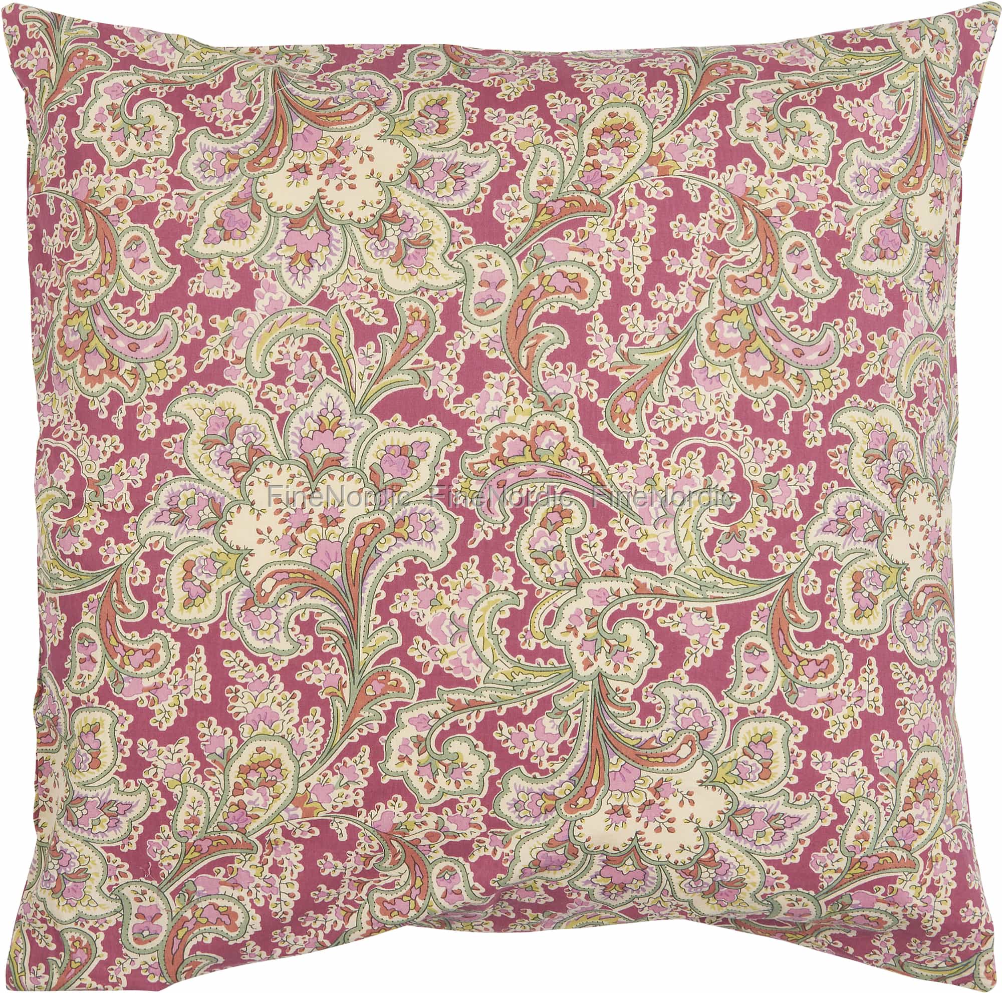 Ib Laursen Cushion Cover Alicia Raspberry with Paisley Pattern 50 x 50 cm
