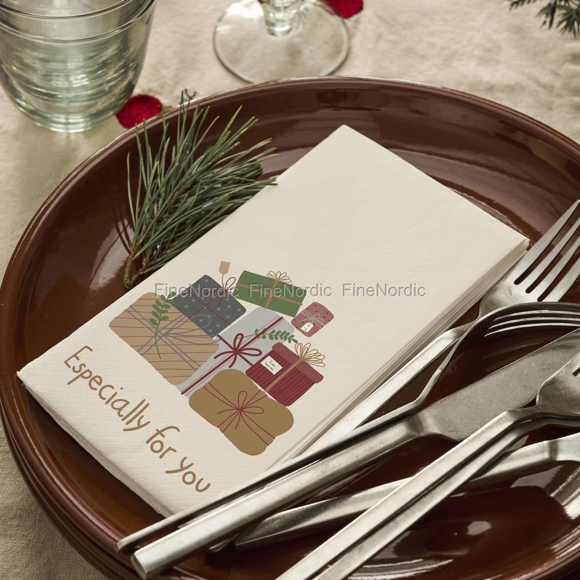 Ib Laursen Paper Napkins Stack of Gifts Especially for You 16 pcs