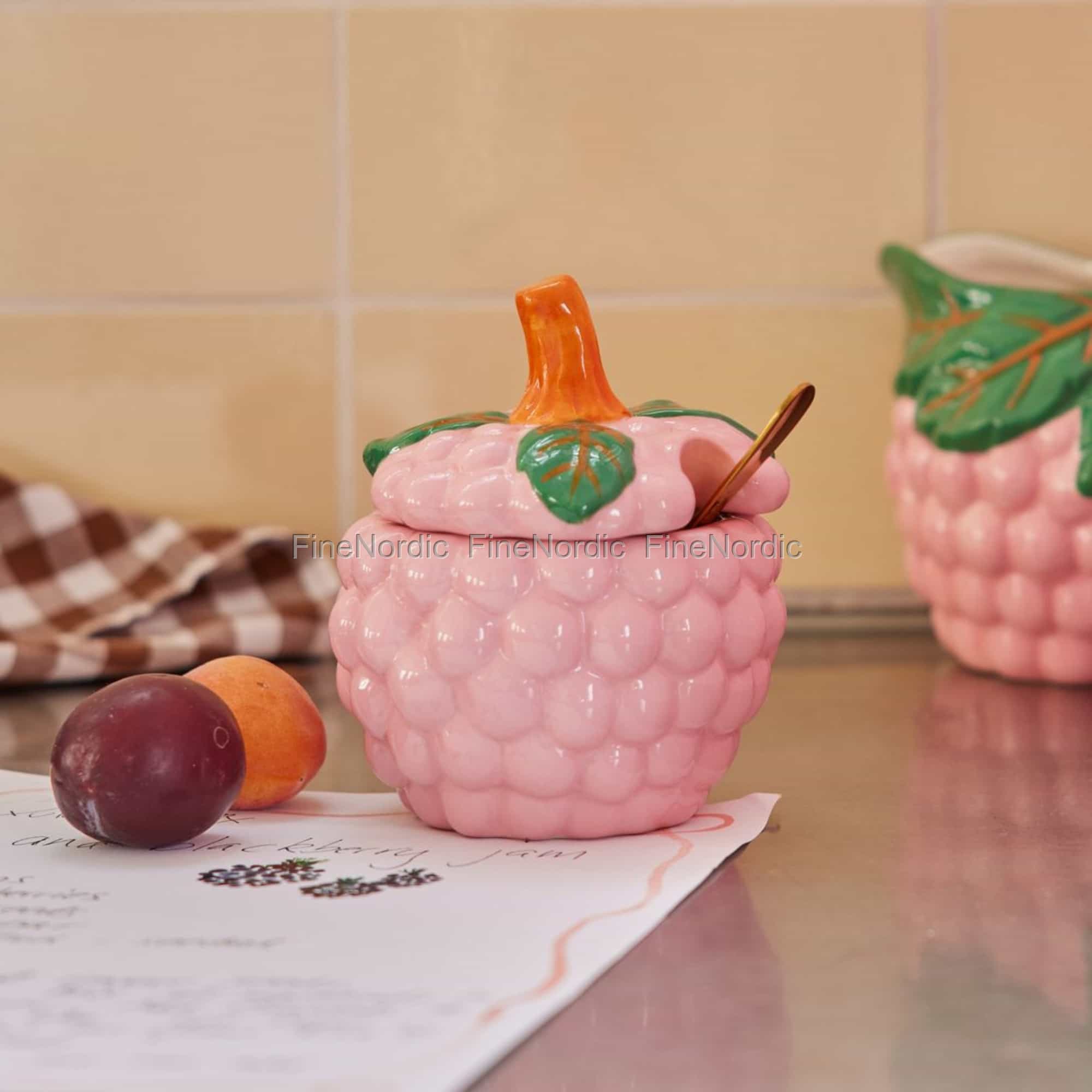 Rice Ceramic Jam Jar Pink