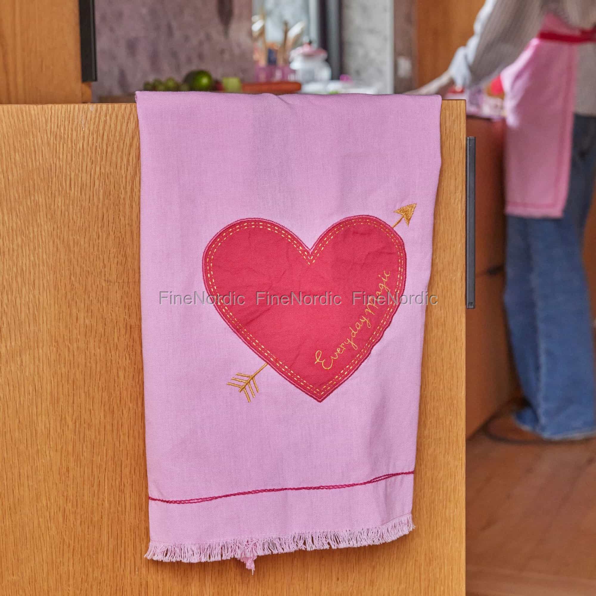 Rice Tea Towel - "Everyday Magic" Pink