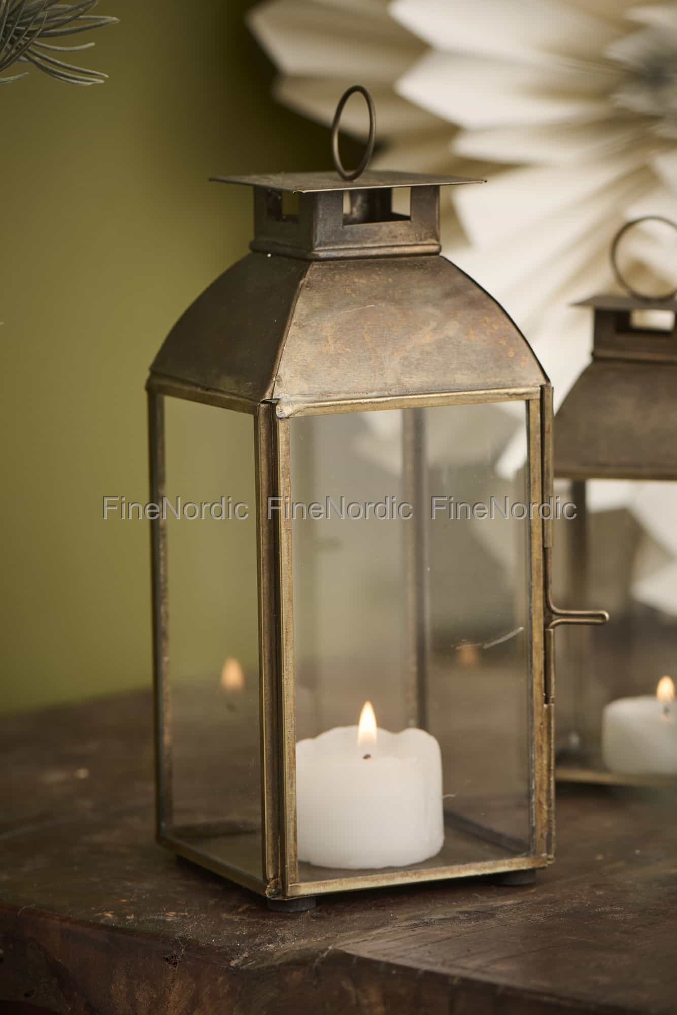Ib Laursen Lantern Flat Chimney Alfred Brass Large