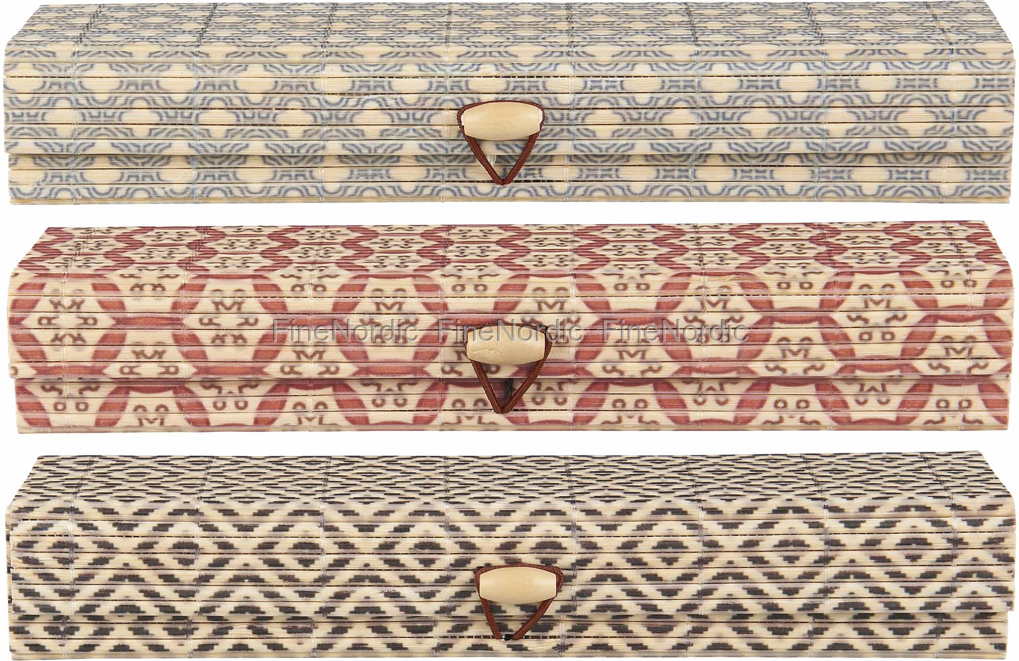 Ib Laursen Box Patterns Oblong Bamboo 3 pcs