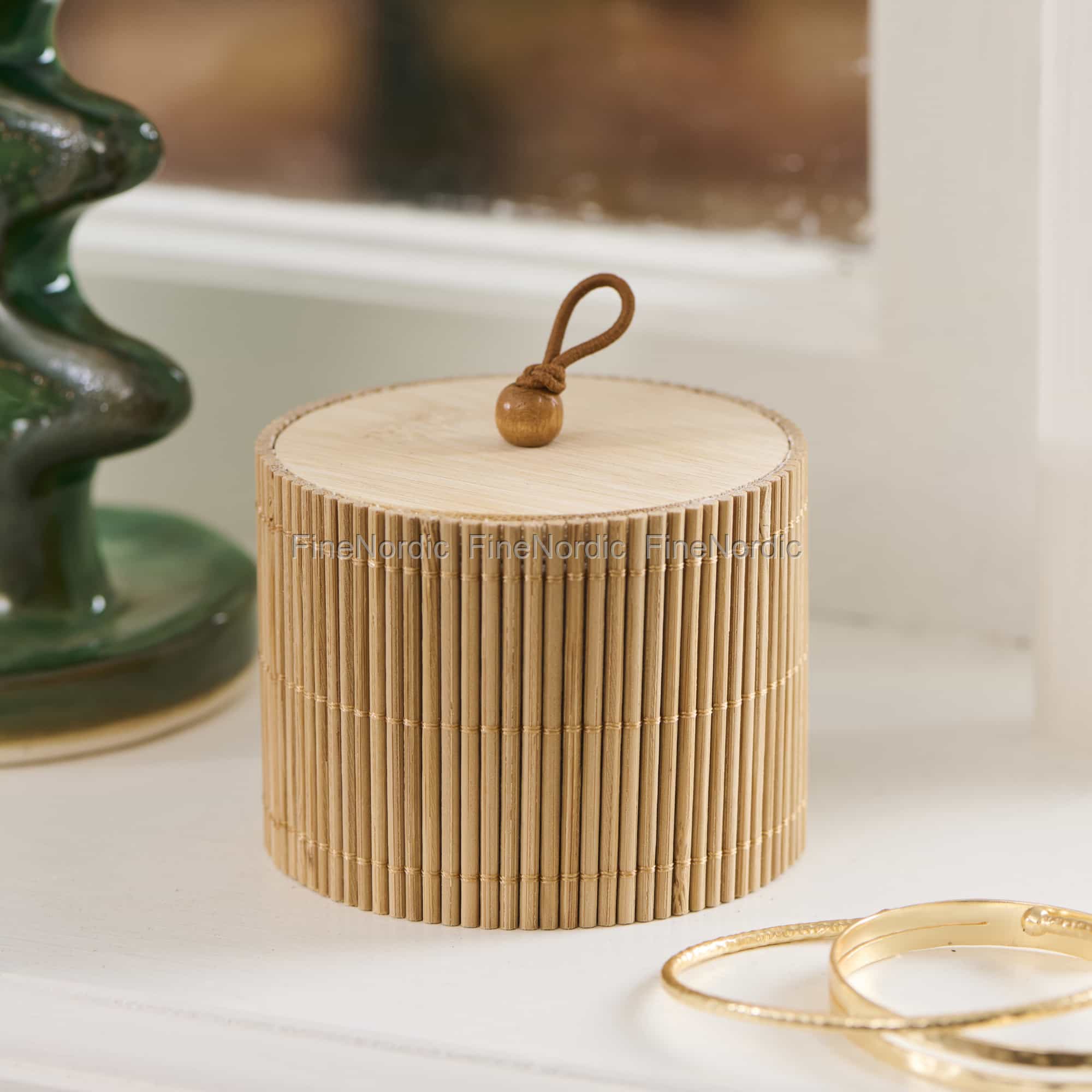 Ib Laursen Box with Lid Round Bamboo Mini