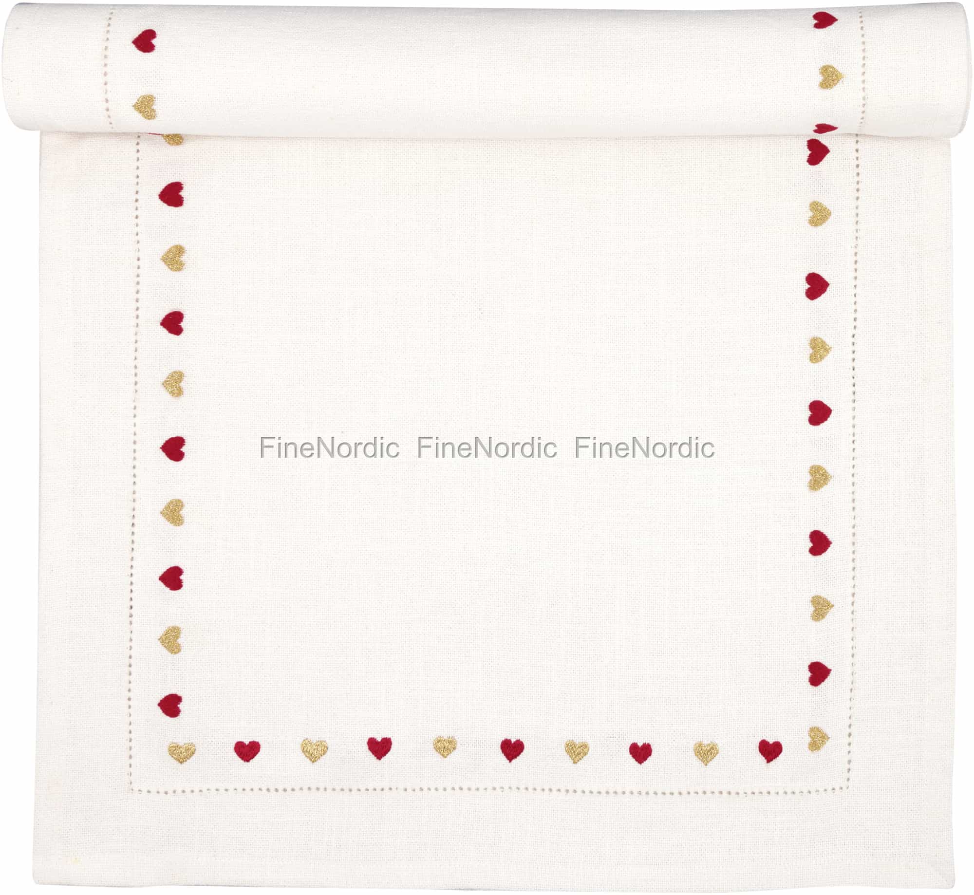 GreenGate Table Runner Grace White with Embroidery 45 x 140 cm