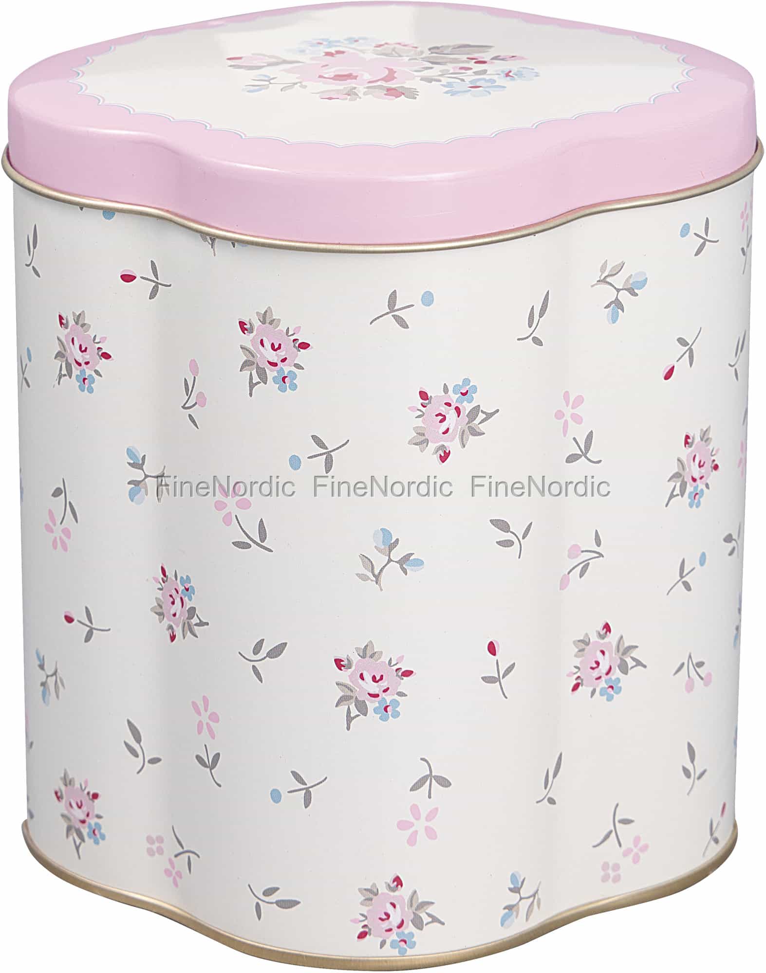 GreenGate Tin Box Round Junia White Small